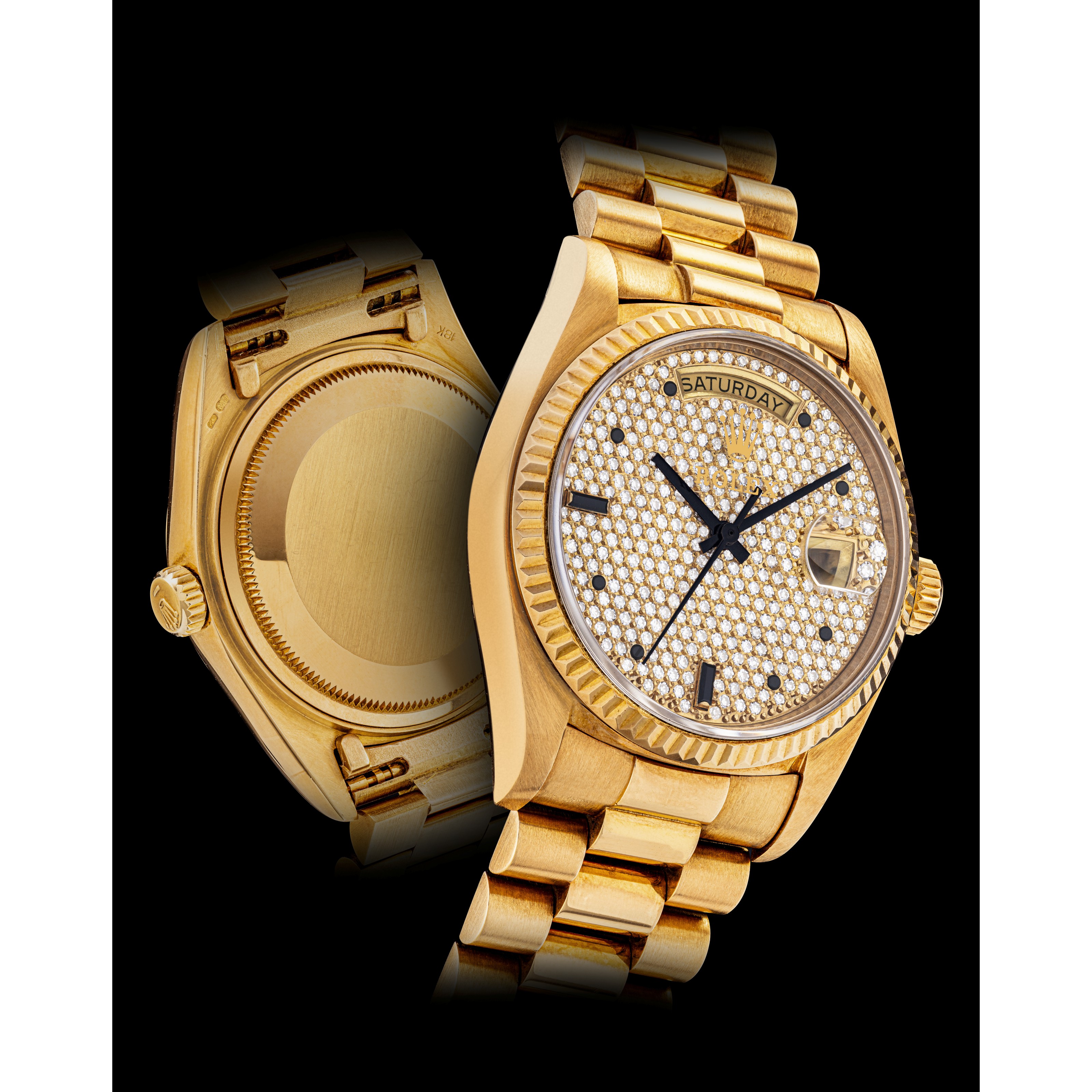 ROLEX, GOLD DAY-DATE WITH DIAMONDS, REF. 18038, | Christie’s