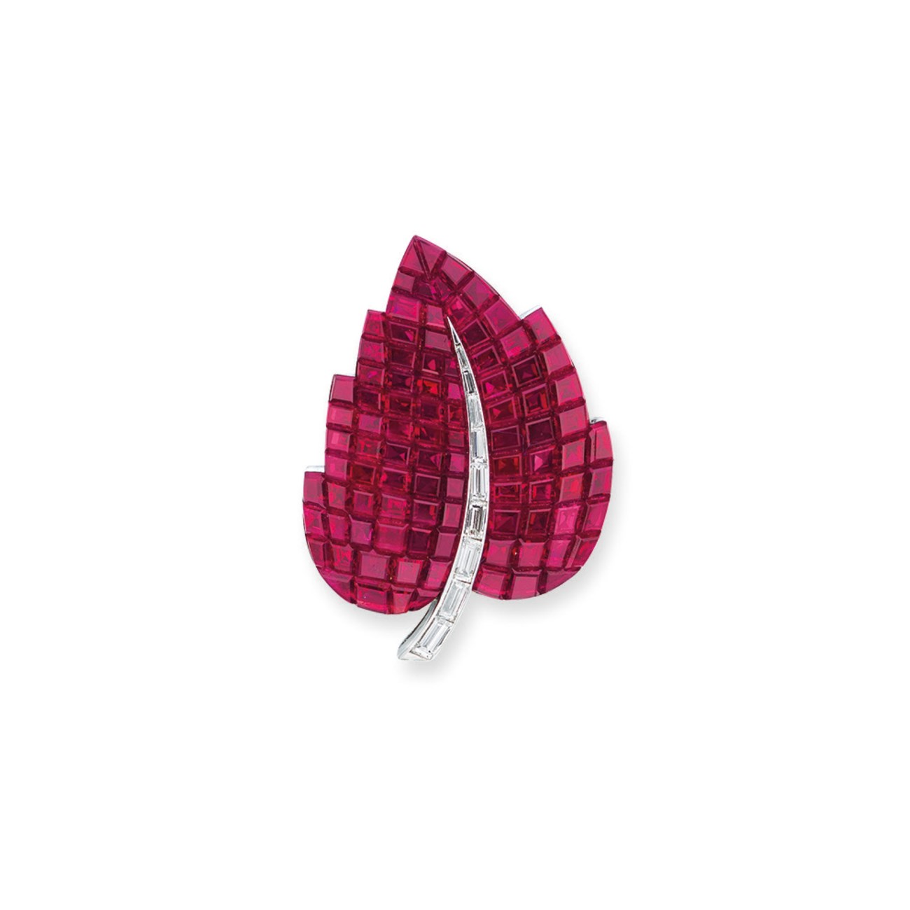 VAN CLEEF & ARPELS 'MYSTERY-SET' RUBY AND DIAMOND BROOCH | Christie's