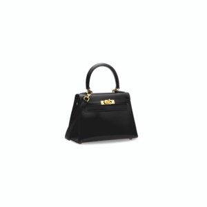 A BLACK CALF BOX LEATHER MINI KELLY 20 WITH GOLD HARDWARE, HERMÈS, 1990 ...