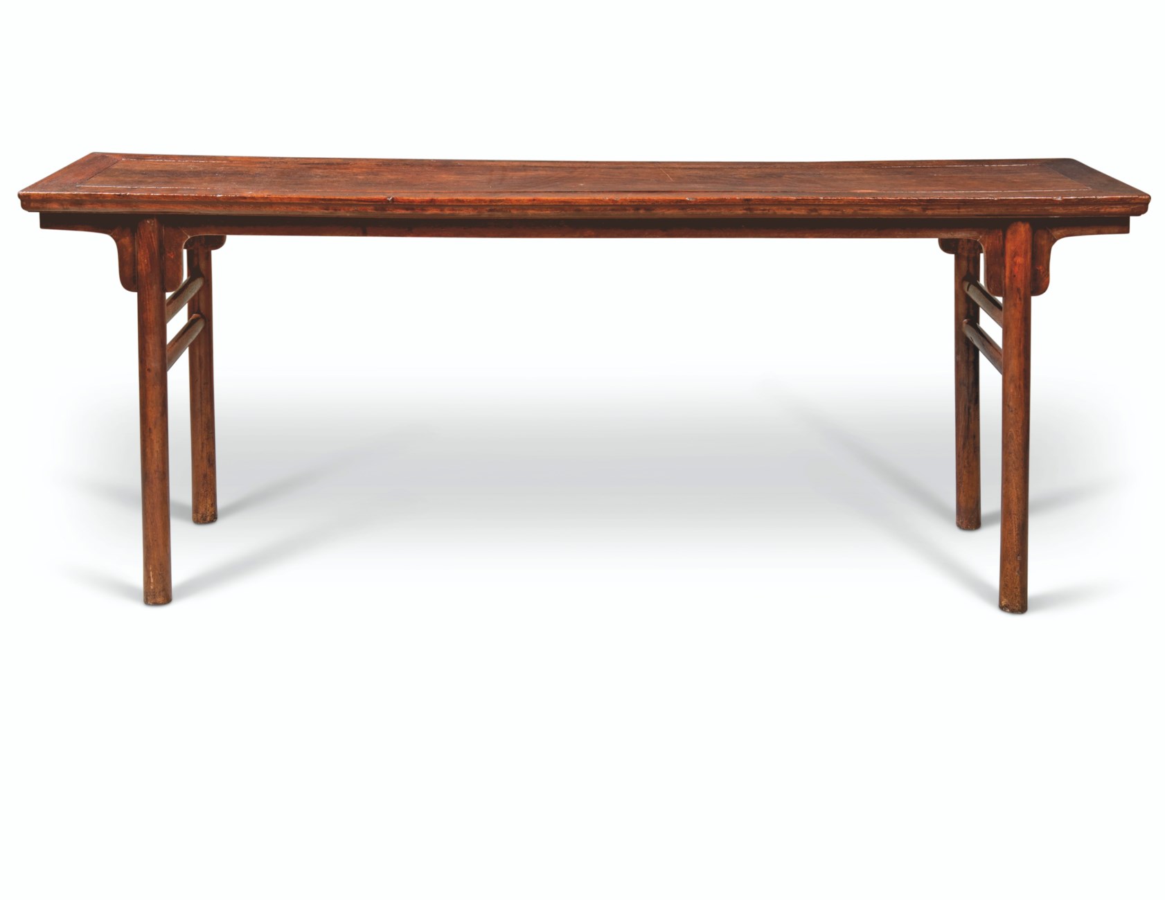 A LARGE HUANGHUALI RECESSED-LEG TABLE, PINGTOU'AN , LATE MING-EARLY ...