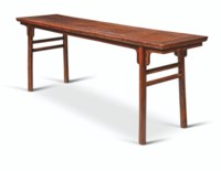 A LARGE HUANGHUALI RECESSED-LEG TABLE, PINGTOU'AN , LATE MING-EARLY ...