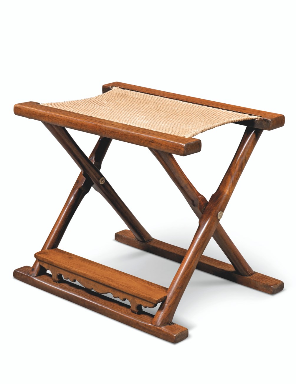 AN IMPORTANT AND EXTREMELY RARE ZITAN FOLDING STOOL, JIAOWU , 17TH-18TH ...