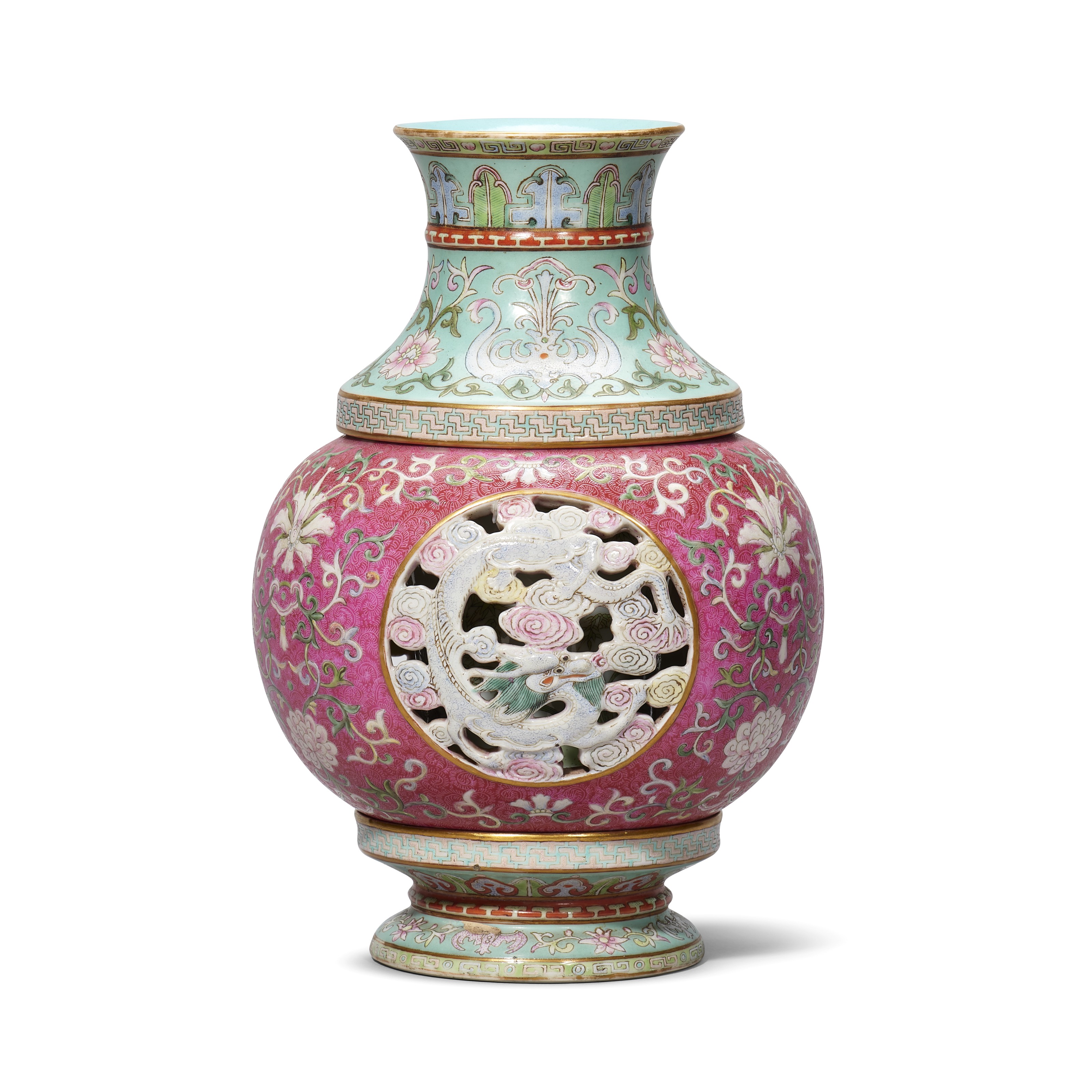 A FAMILLE ROSE REVOLVING AND RETICULATED VASE, REPUBLIC PERIOD | Christie’s