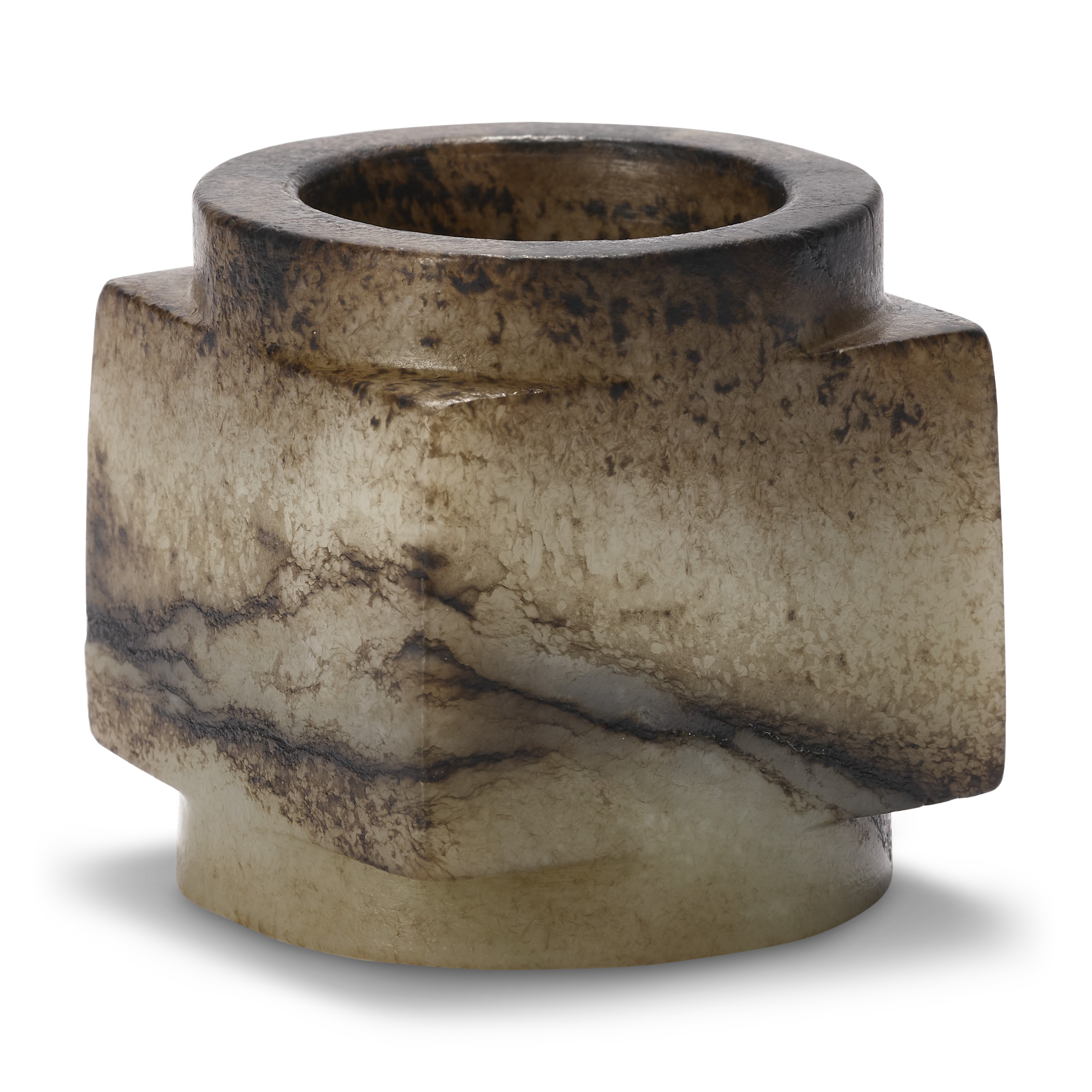A BROWN AND BEIGE JADE CONG, QIJIA CULTURE, CIRCA 2300-1500 BC | Christie’s