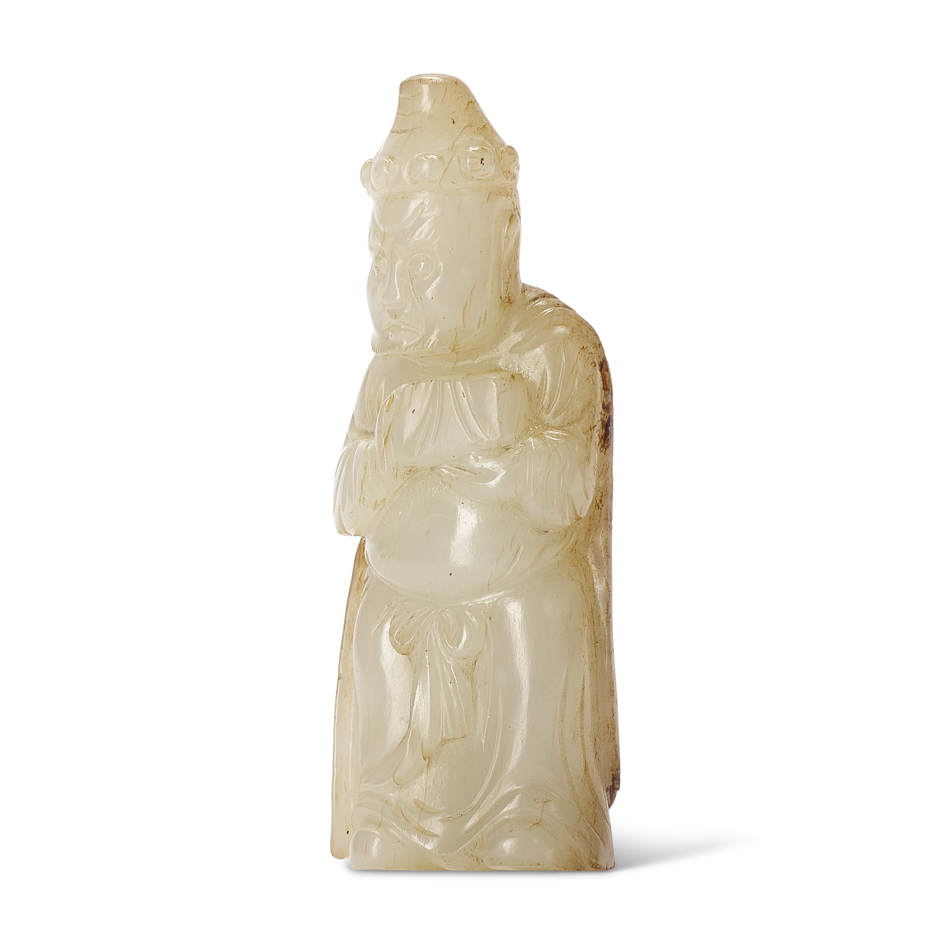 A SMALL WHITE JADE FIGURE OF A FOREIGNER, SONG DYNASTY (960-1279 ...