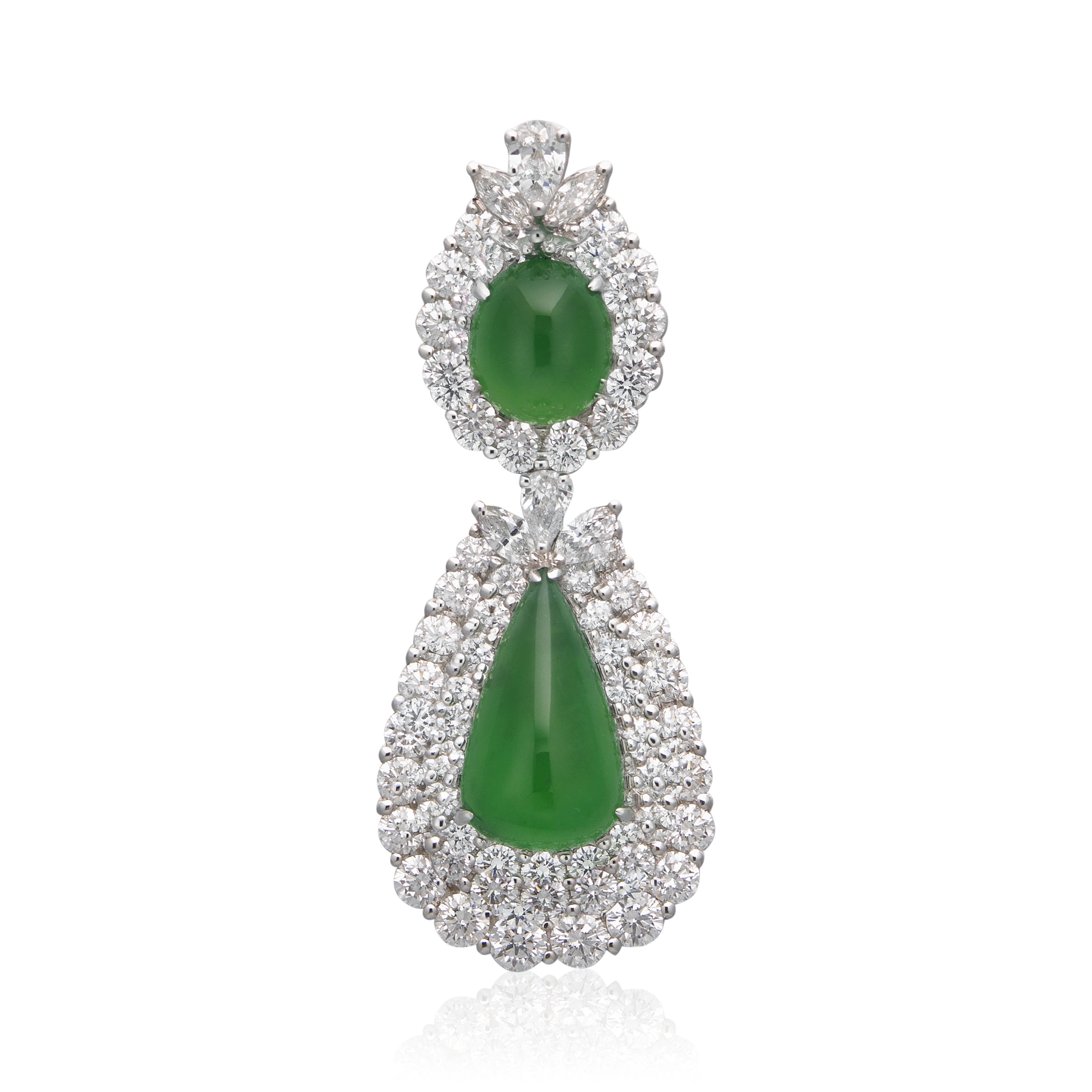 JADEITE AND DIAMOND PENDANT WITH REPORT, | Christie’s