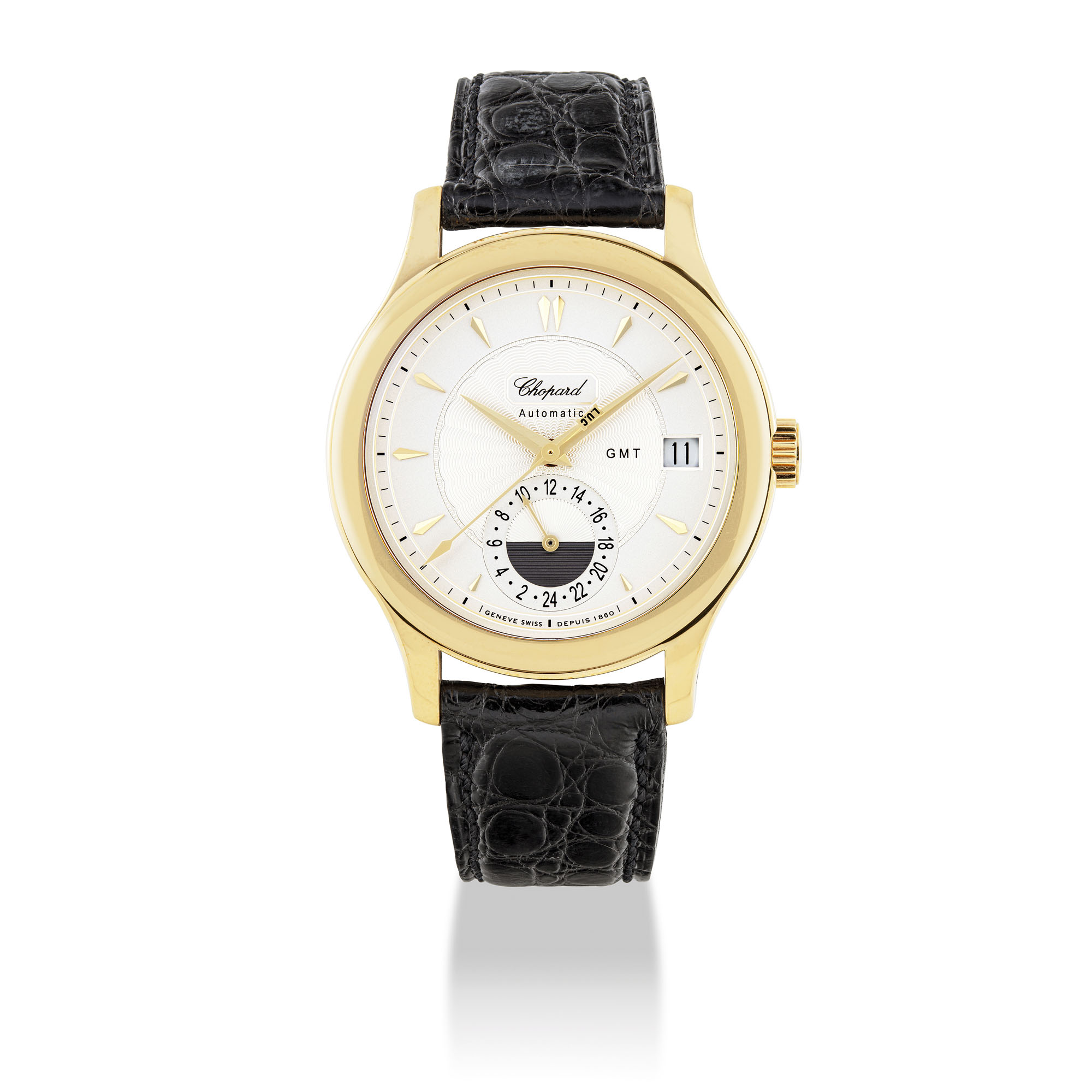CHOPARD, LIMITED EDITION GOLD, DUAL TIME WITH DATE, NO.0043/1860 ...
