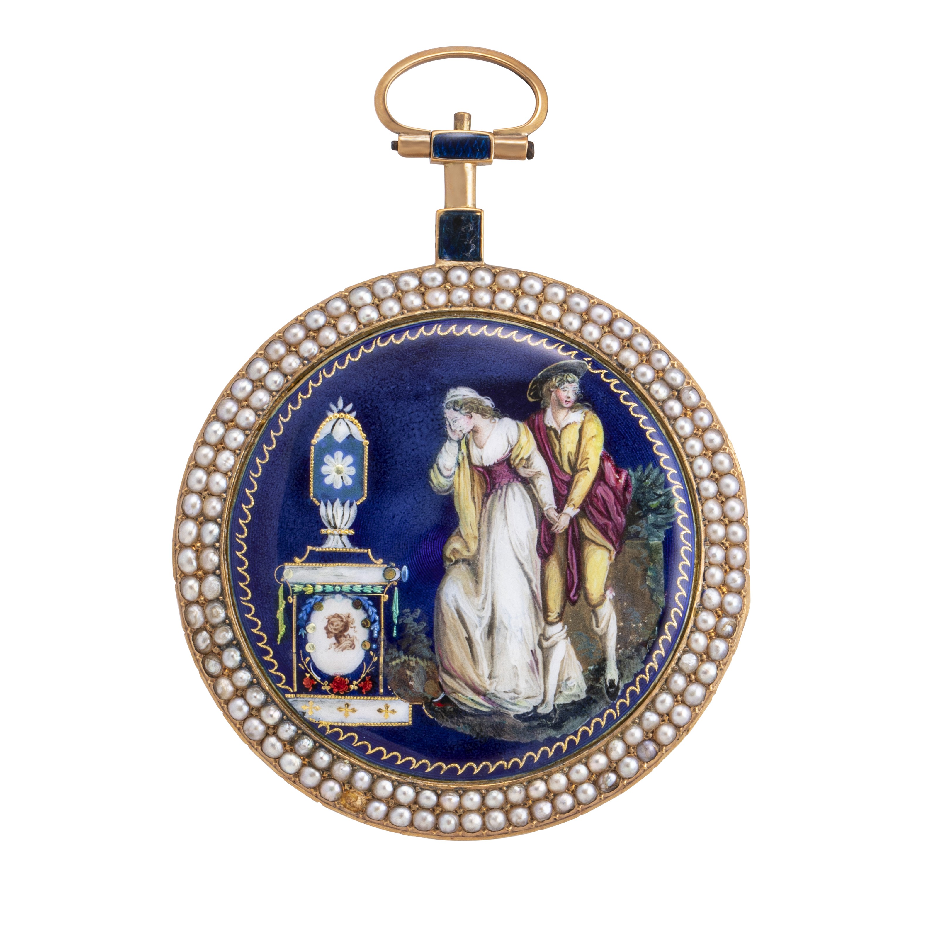 GOLD, ENAMEL AND PEARL WATCH, | Christie’s