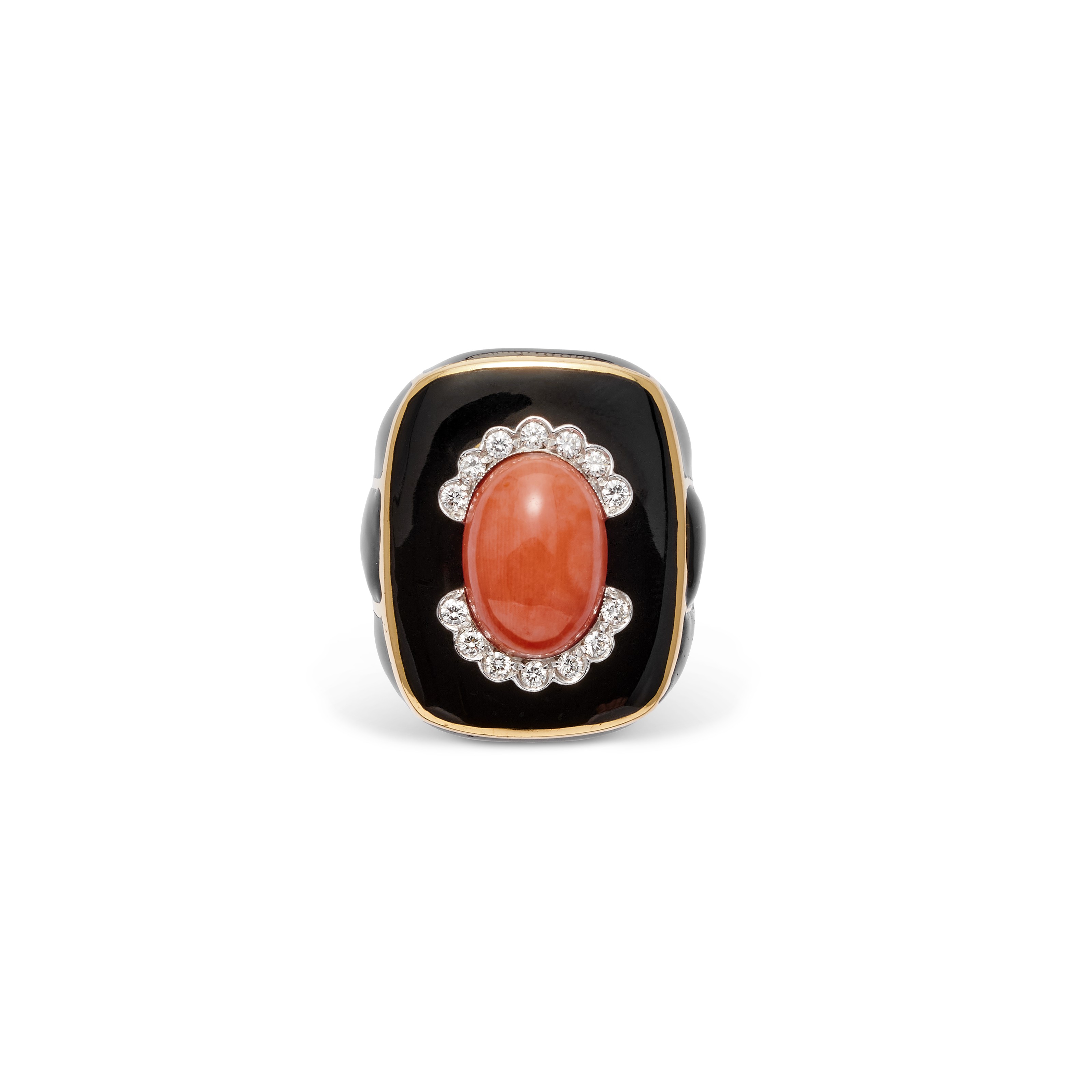ANELLO IN CORALLO, DIAMANTI E SMALTO, DAVID WEBB, | Christie’s