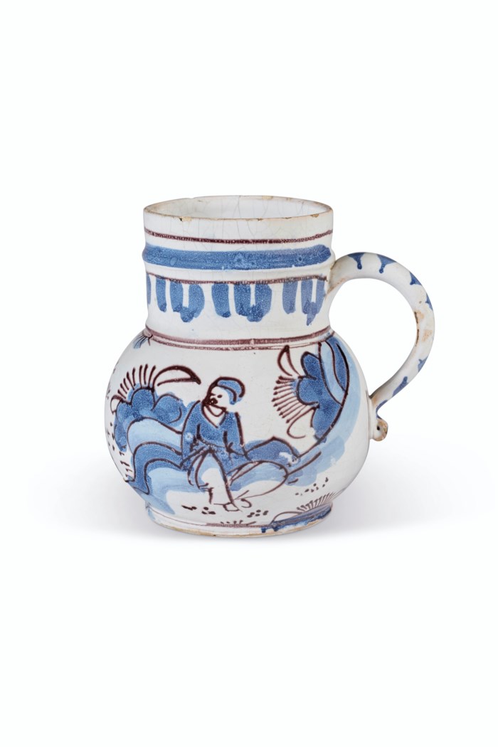 A LONDON DELFT CHINOISERIE MUG, CIRCA 1680-1700 | Christie's