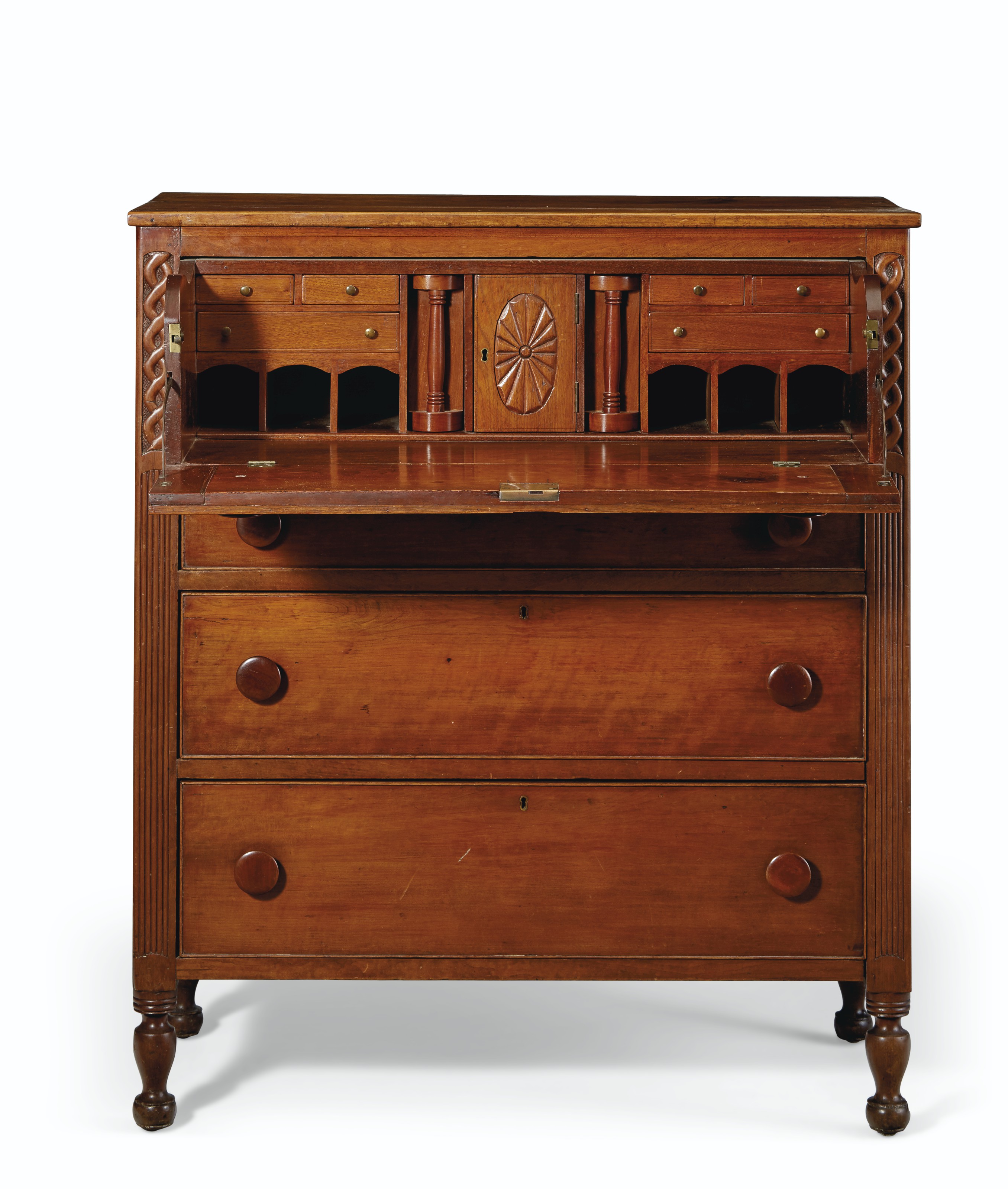 A CLASSICAL CARVED MAHOGANY RECAMIER, PROBABLY PHILADELPHIA, 1820-1830 ...