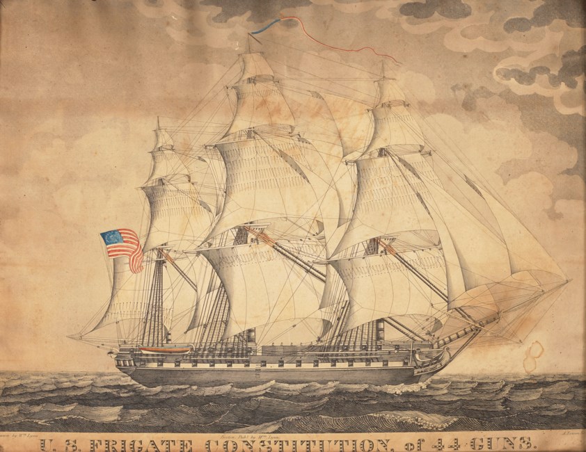 U.S. FRIGATE CONSTITUTION, OF 44 GUNS, Abel Bown, c. 1812 | Christie's