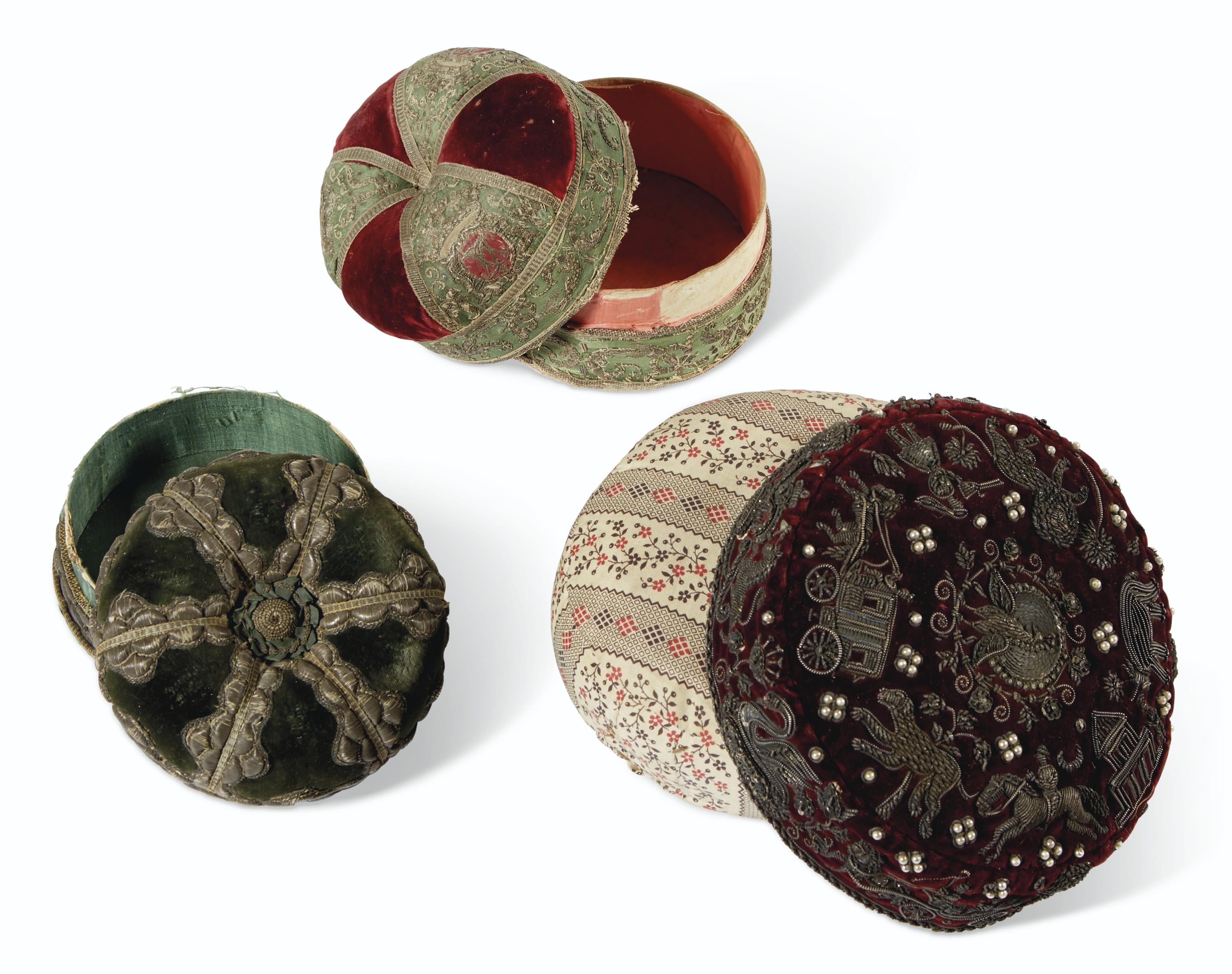 TWO FRENCH PIN BOXES