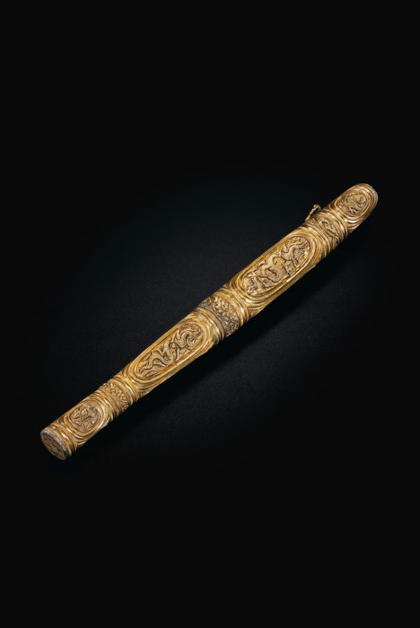 AN EXTREMELY RARE GILT-SILVER SHEATH, LIAO-YUAN DYNASTY (AD 907-1368 ...