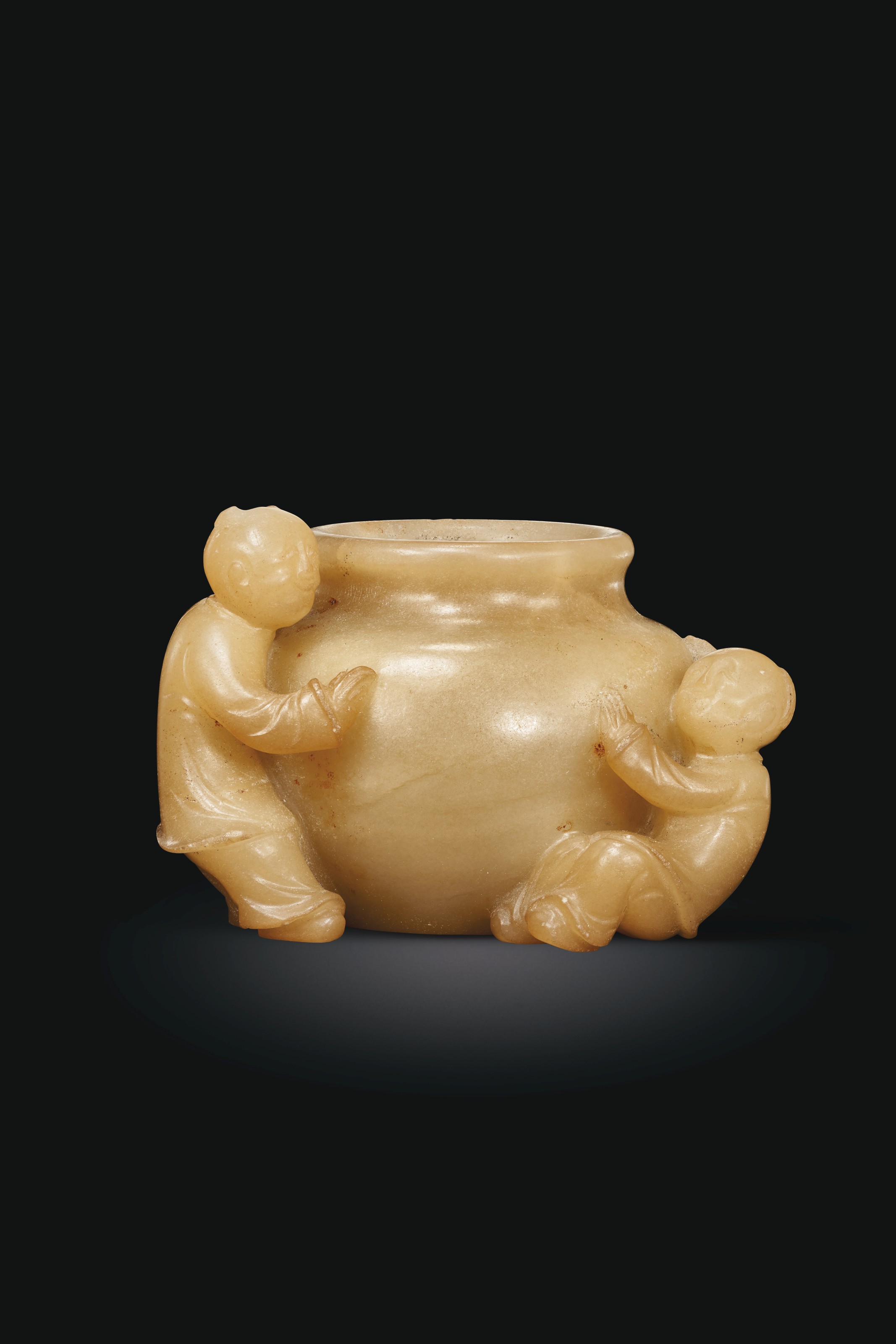 A LARGE WHITE JADE FIGURE OF A RECUMBENT STAG, 17TH-18TH CENTURY ...