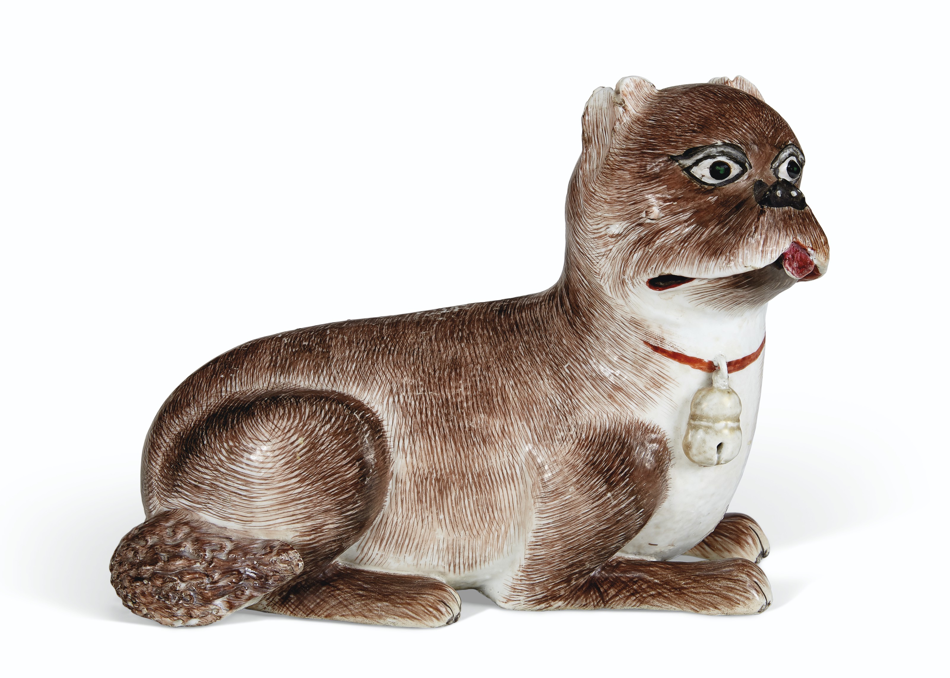 A RARE LARGE RECLINING BROWN PUG DOG, QIANLONG PERIOD (1736-1795 ...