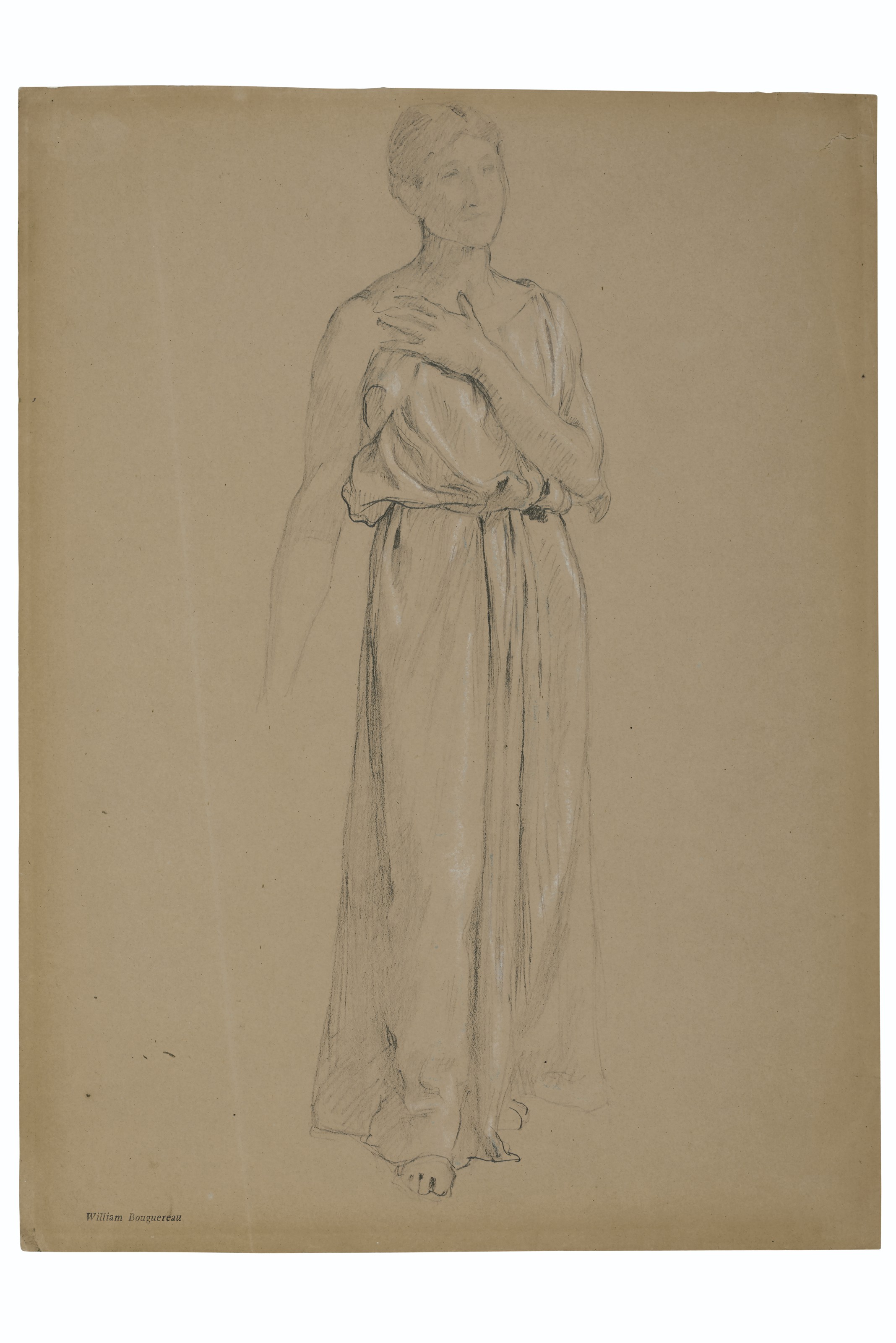 WILLIAM-ADOLPHE BOUGUEREAU (La Rochelle 1825-1905), A standing woman ...