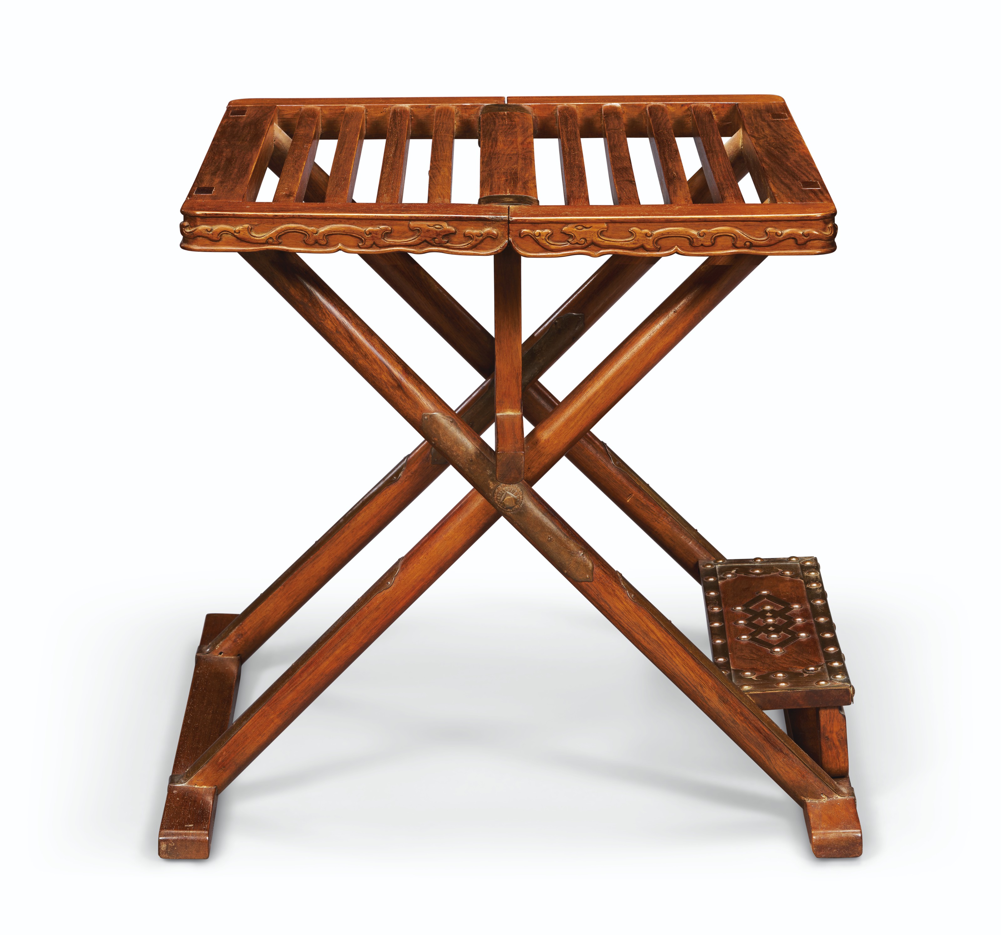 A PAIR OF HUANGHUALI FOLDING STOOLS