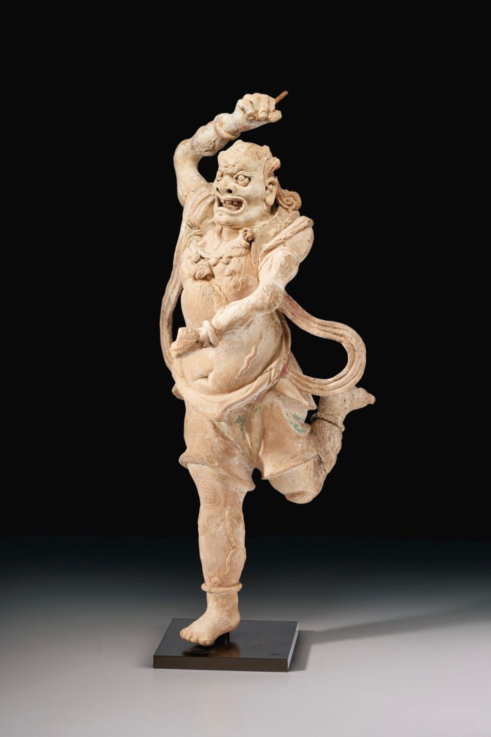 A RARE LARGE STUCCO FIGURE OF KUIXING, NORTHERN SONG DYNASTY, 10TH-11TH ...