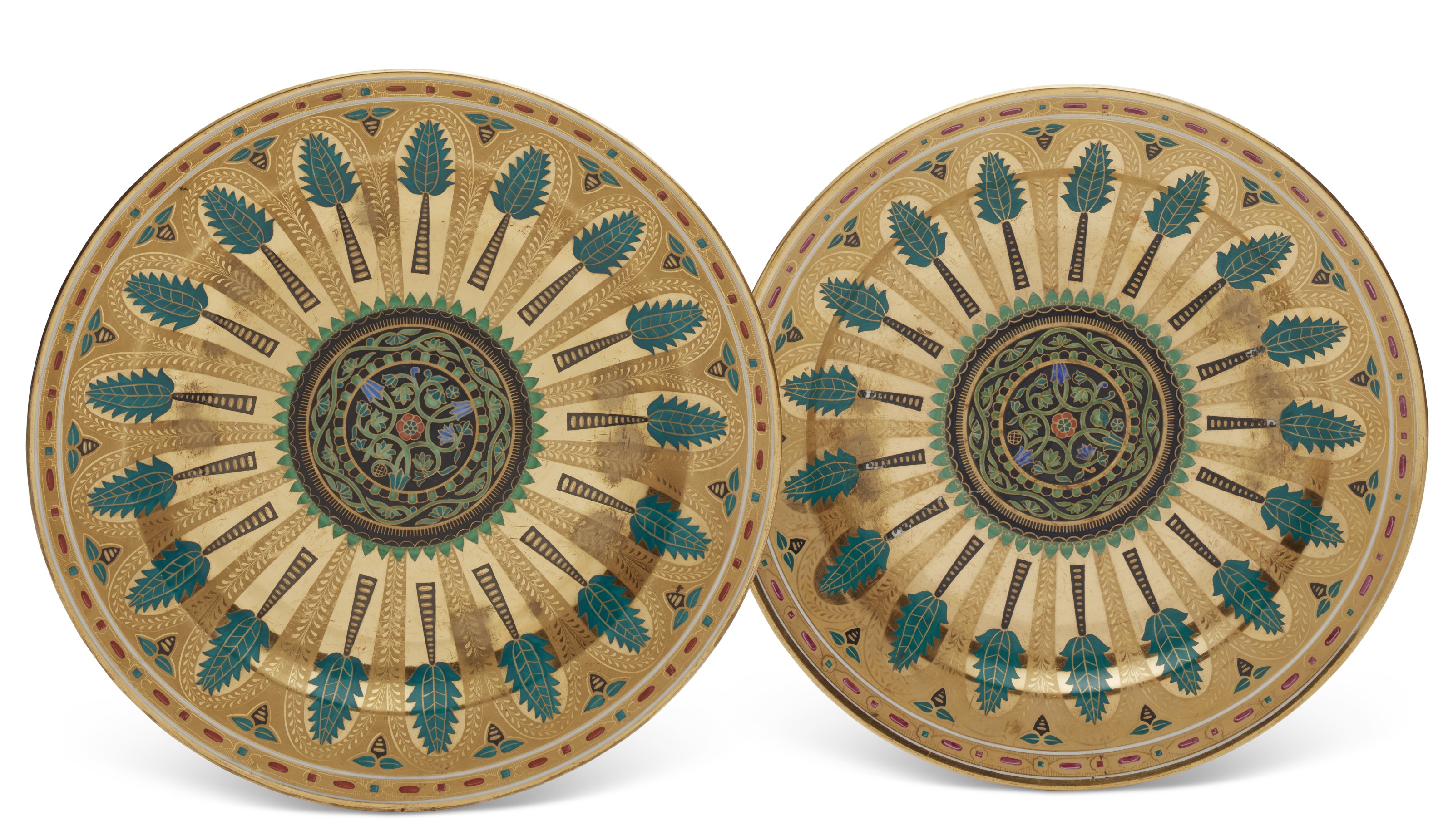 TWO RUSSIAN PORCELAIN PLATTERS FROM THE KREMLIN SERVICE, BY THE ...