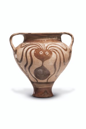 A MYCENAEAN POTTERY AMPHOROID KRATER, LATE HELLADIC IIIC, CIRCA 1200 ...