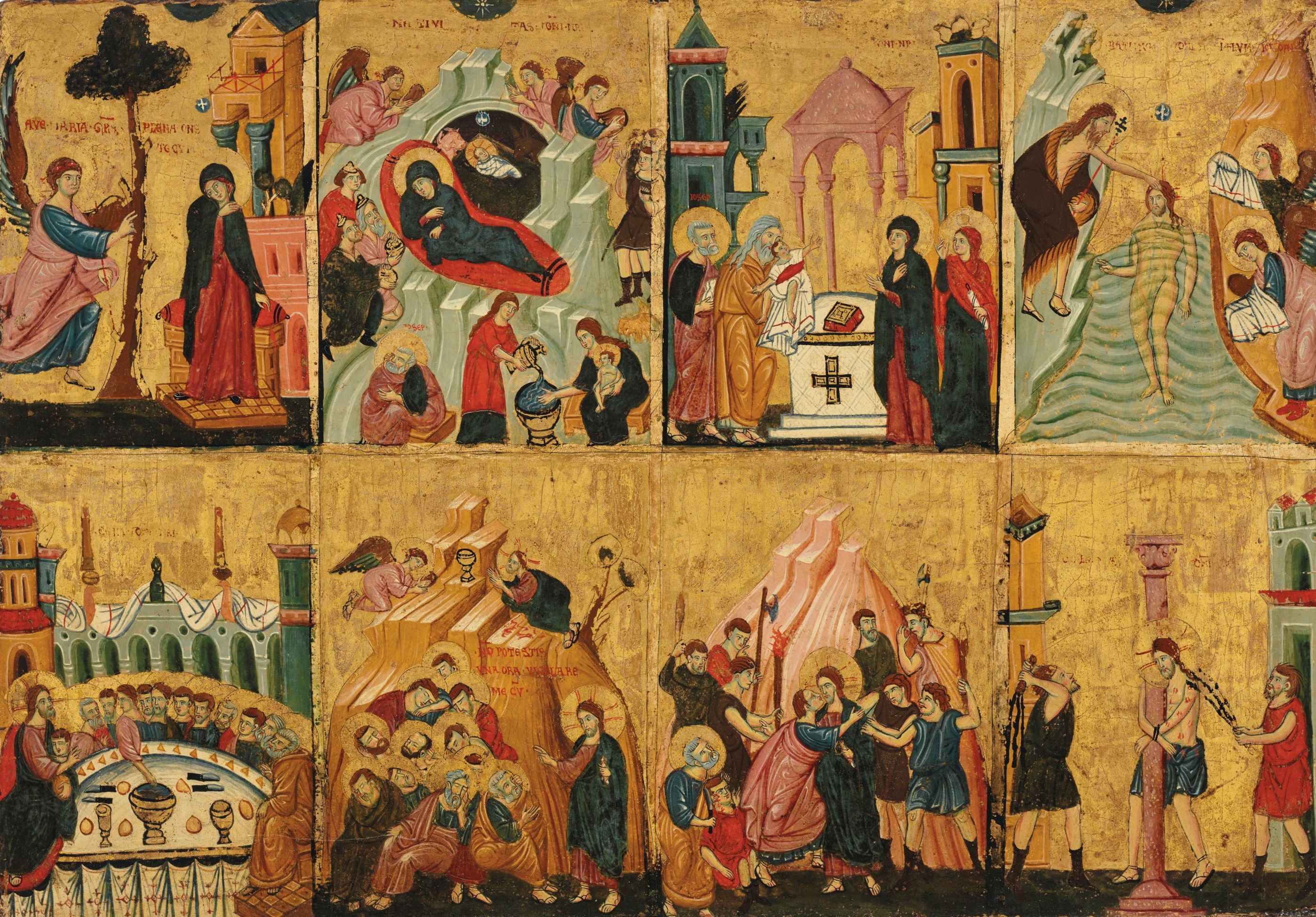 ROMAN SCHOOL, c. 1275-1300, Eight Scenes from the Life of Christ ...