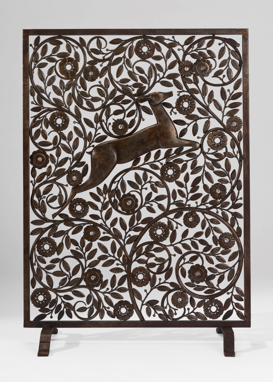 EDGAR BRANDT (1880-1960), 'La Biche dans la Forêt' Screen, circa 1925 ...