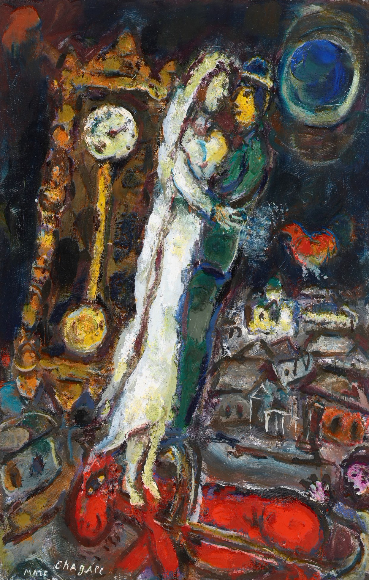 Marc Chagall (1887-1985), Les fiancés à l'horloge | Christie's
