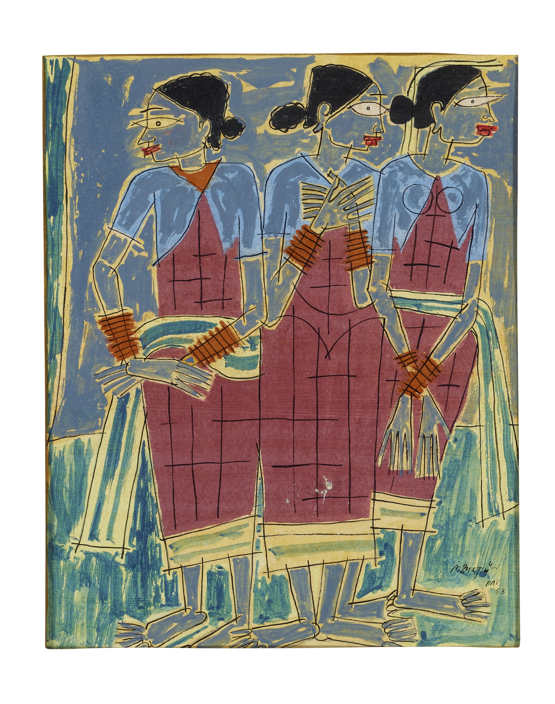 LAXMAN PAI (B. 1926), Untitled (Fisherwomen) | Christie’s