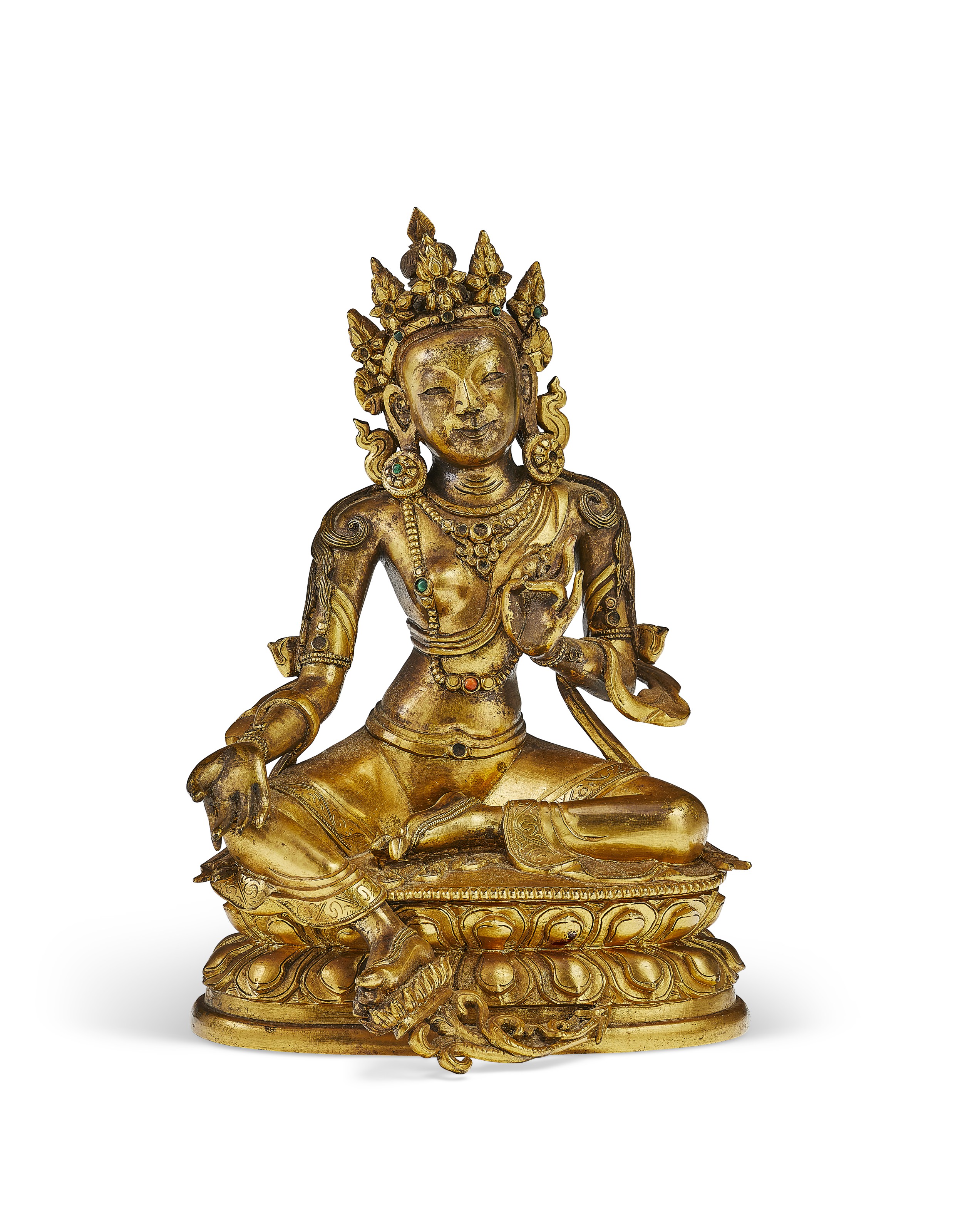 A GILT-BRONZE FIGURE OF SEATED TARA, CHINA, 15TH CENTURY | Christie’s