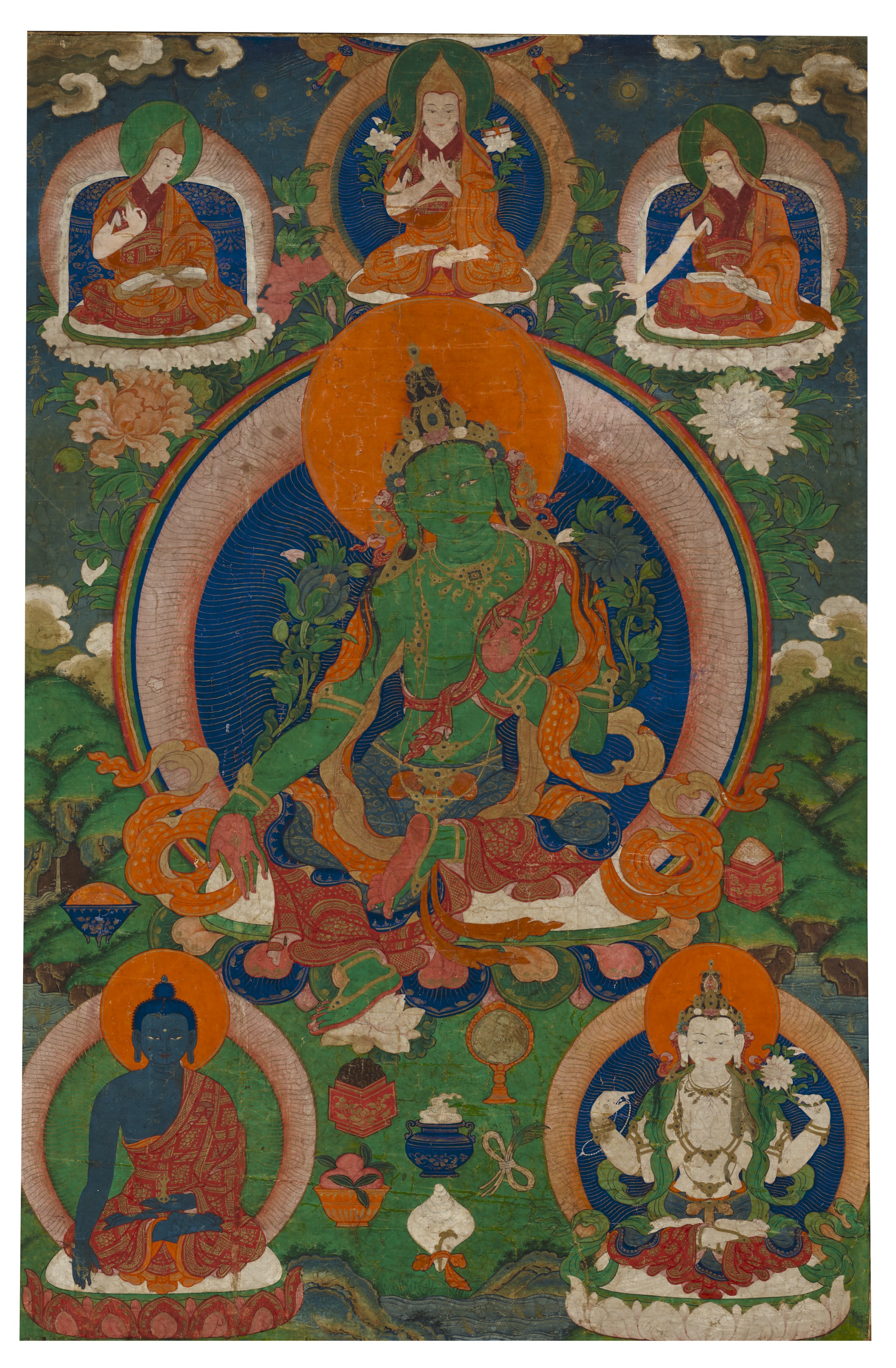 A PAINTING OF GREEN TARA, TIBET OR MONGOLIA, 18TH -19TH CENTURY ...
