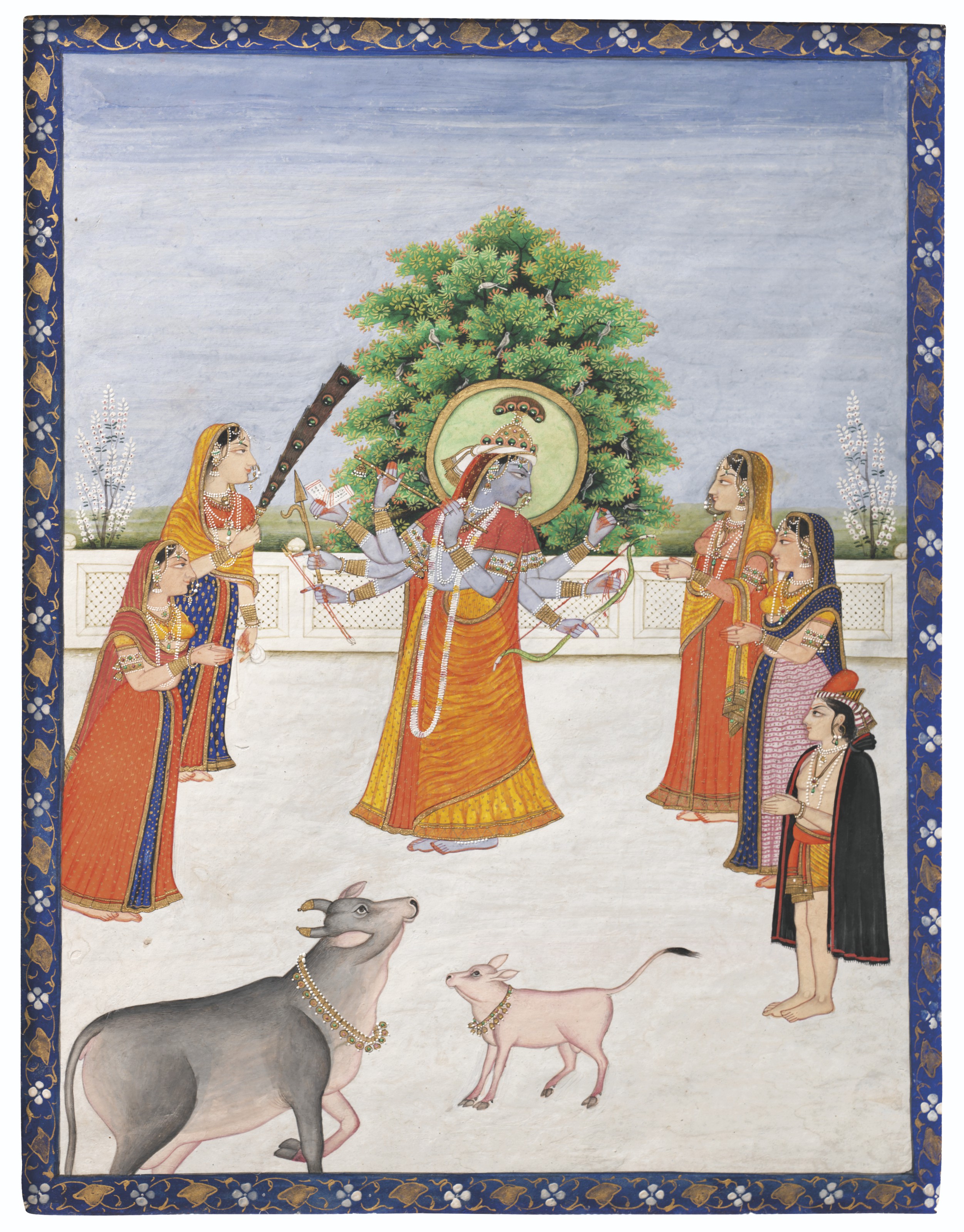 A PAINTING OF A FEMALE INCARNATION OF KRISHNA, NORTH INDIA, PUNJAB ...