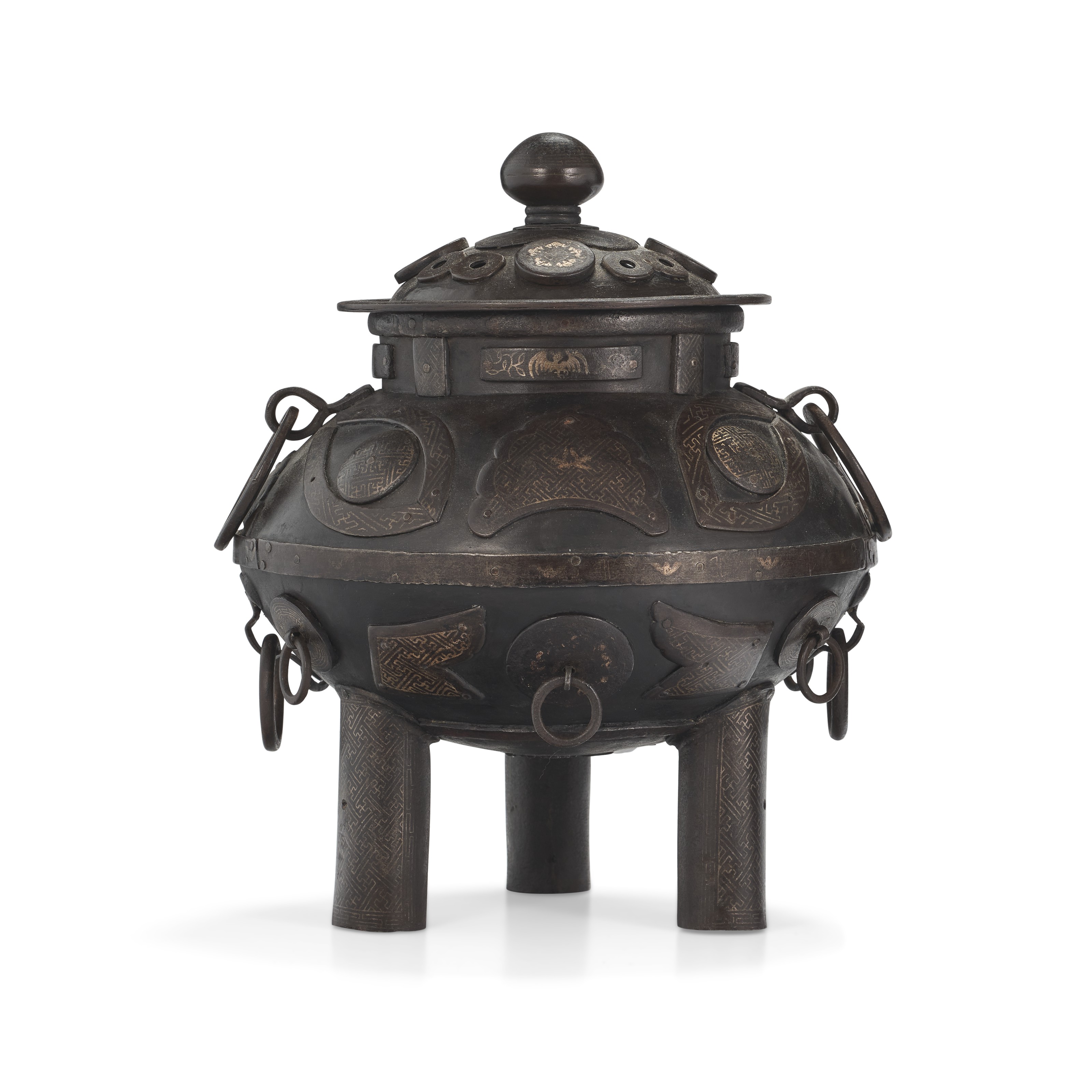 A SILVER OVERLAY IRON CENSER AND COVER, 19TH CENTURY | Christie’s