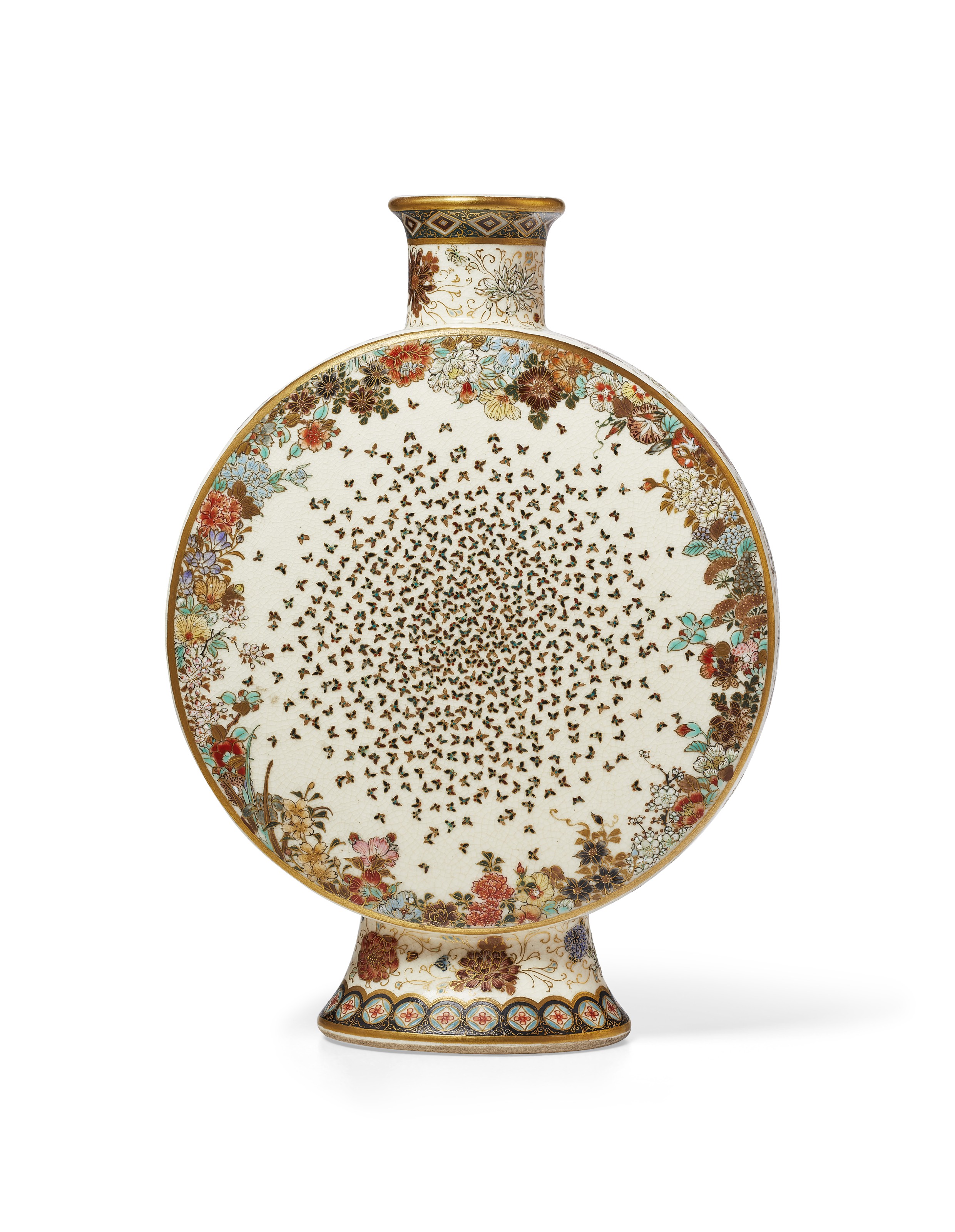 A RARE SATSUMA MOON FLASK, JAPAN, MEIJI PERIOD (LATE 19TH CENTURY-EARLY ...