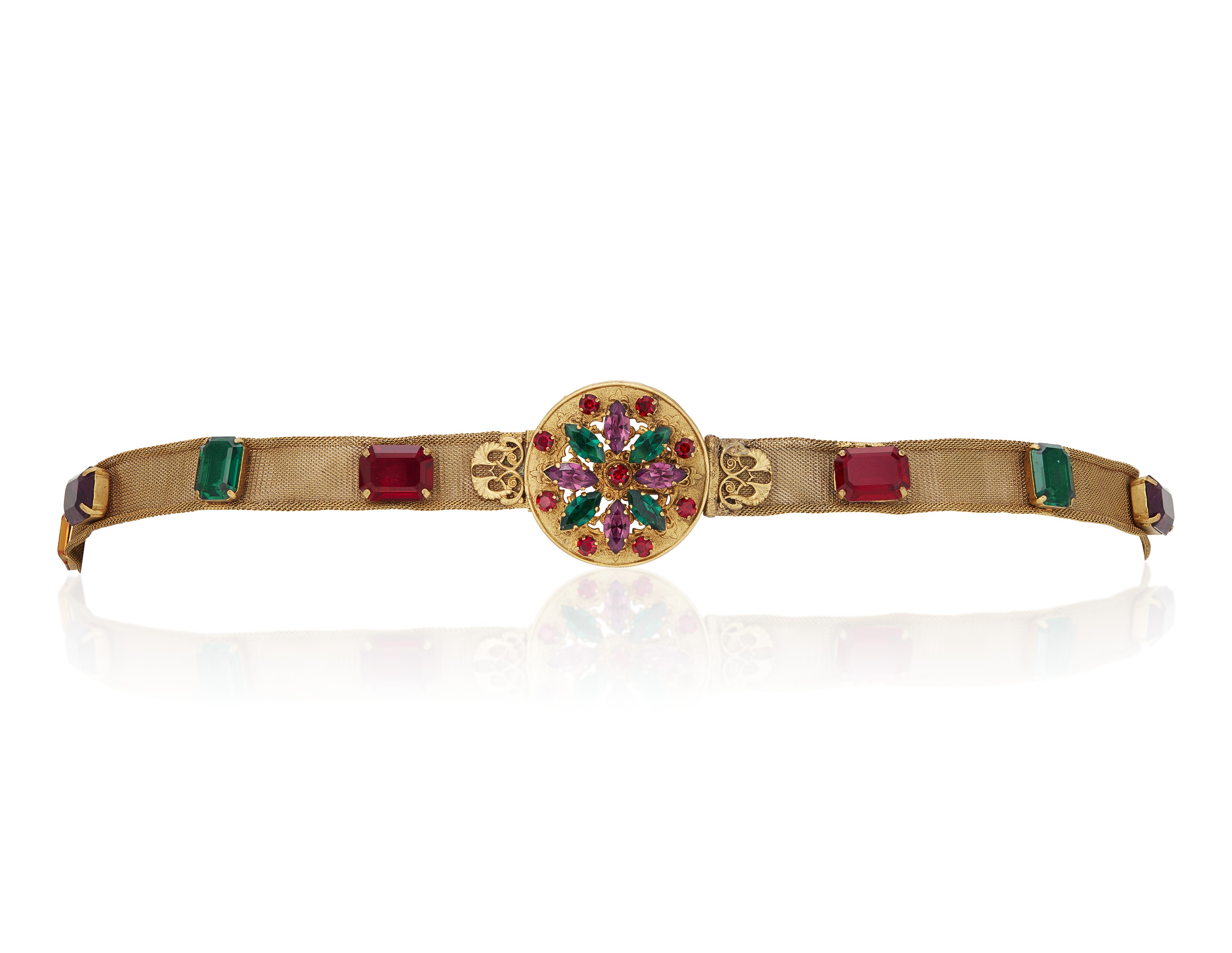 UNSIGNED CHANEL MESH AND RHINESTONE BELT, | Christie’s