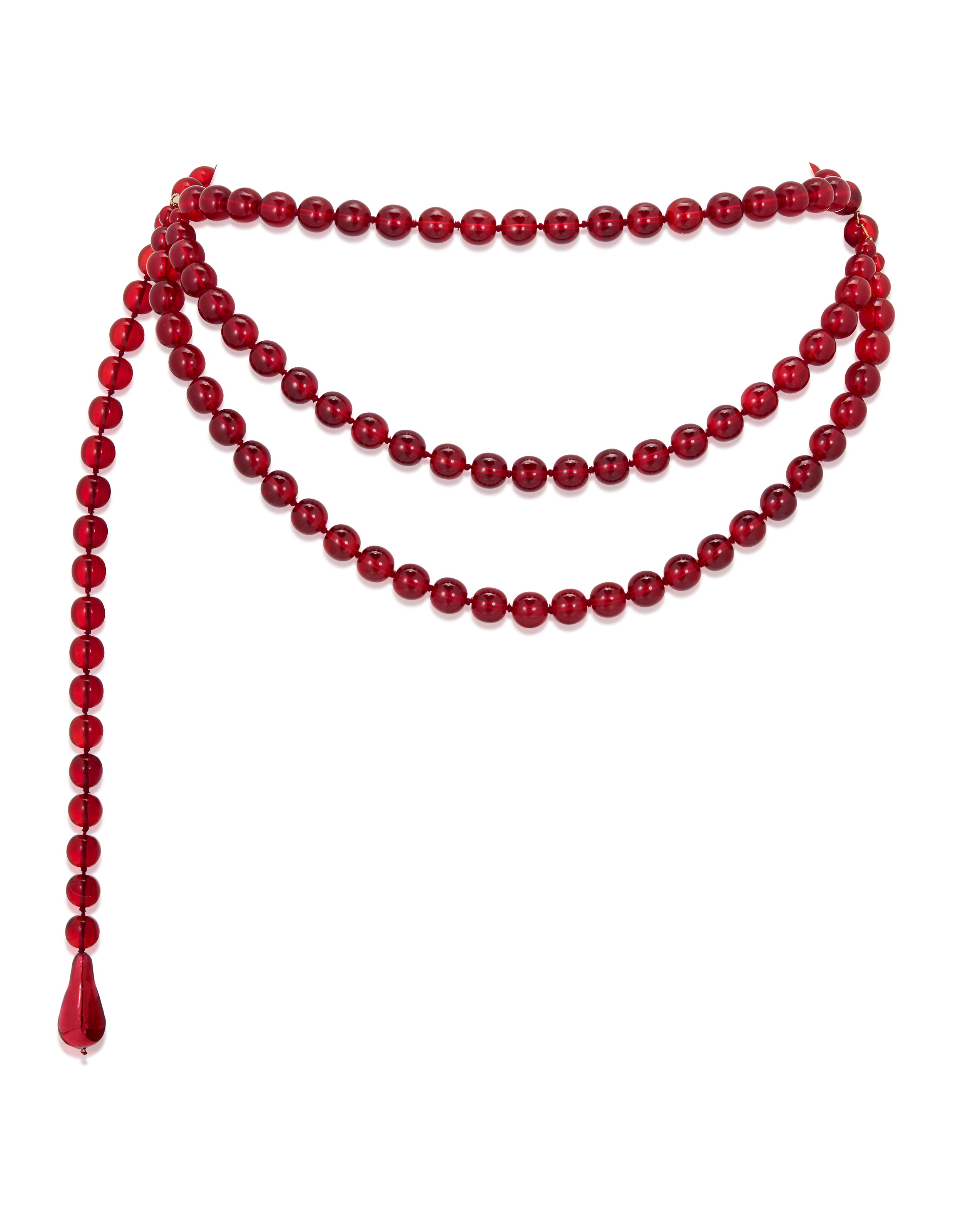 UNSIGNED CHANEL RED GLASS BELT, | Christie’s