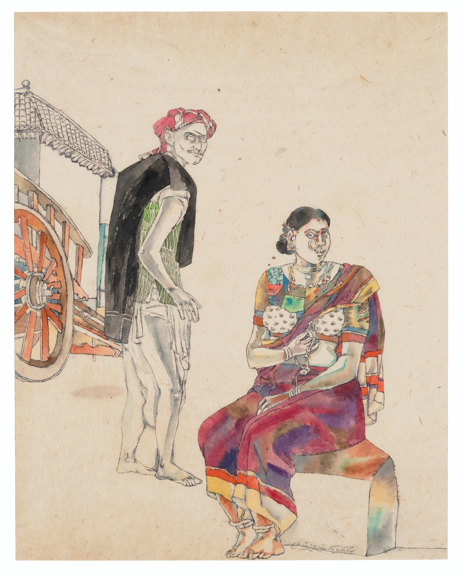 K. LAXMA GOUD (B. 1940), Untitled (Couple) | Christie's