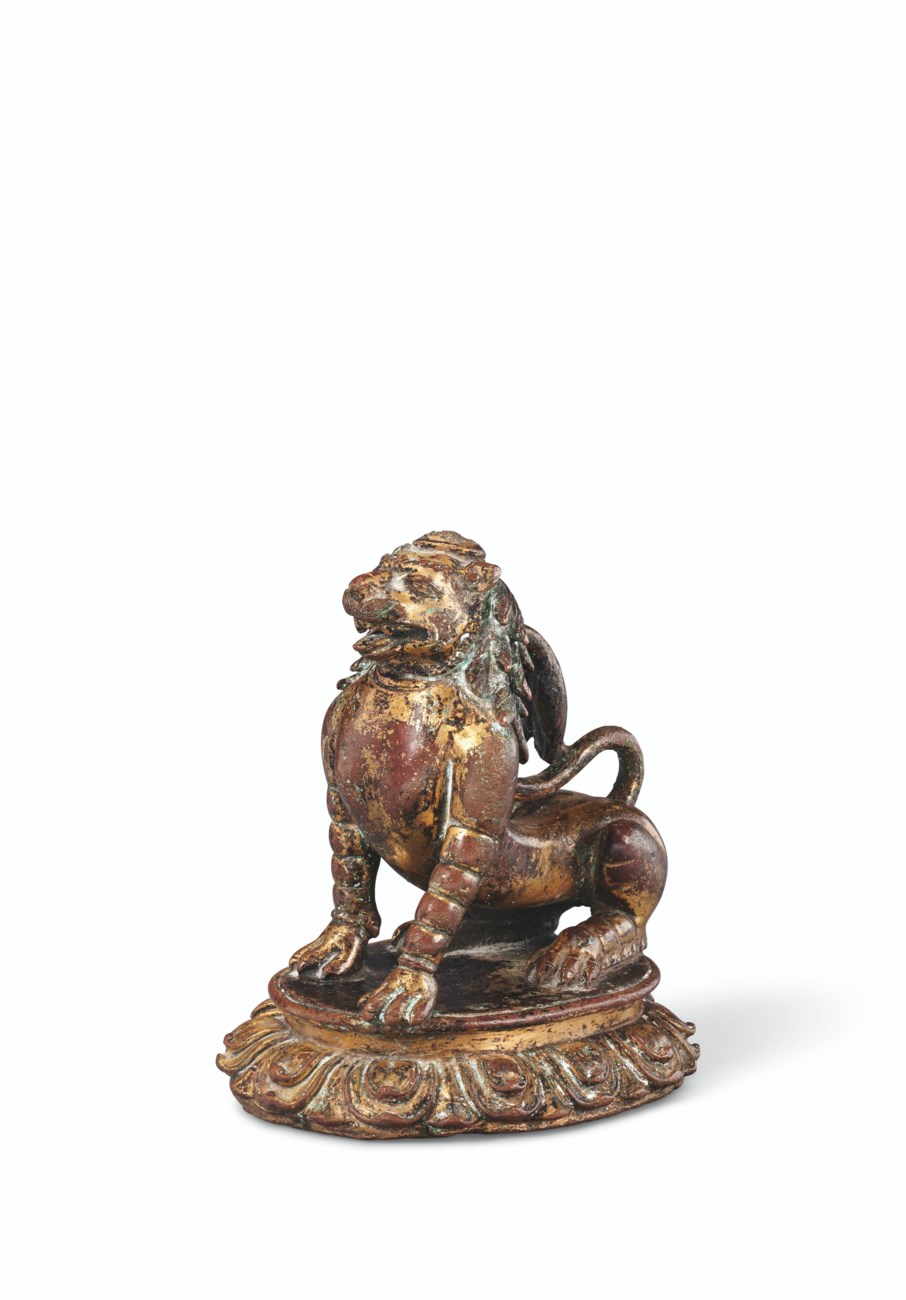 A GILT-COPPER FIGURE OF A LION, NEPAL, 14TH-15TH CENTURY | Christie's