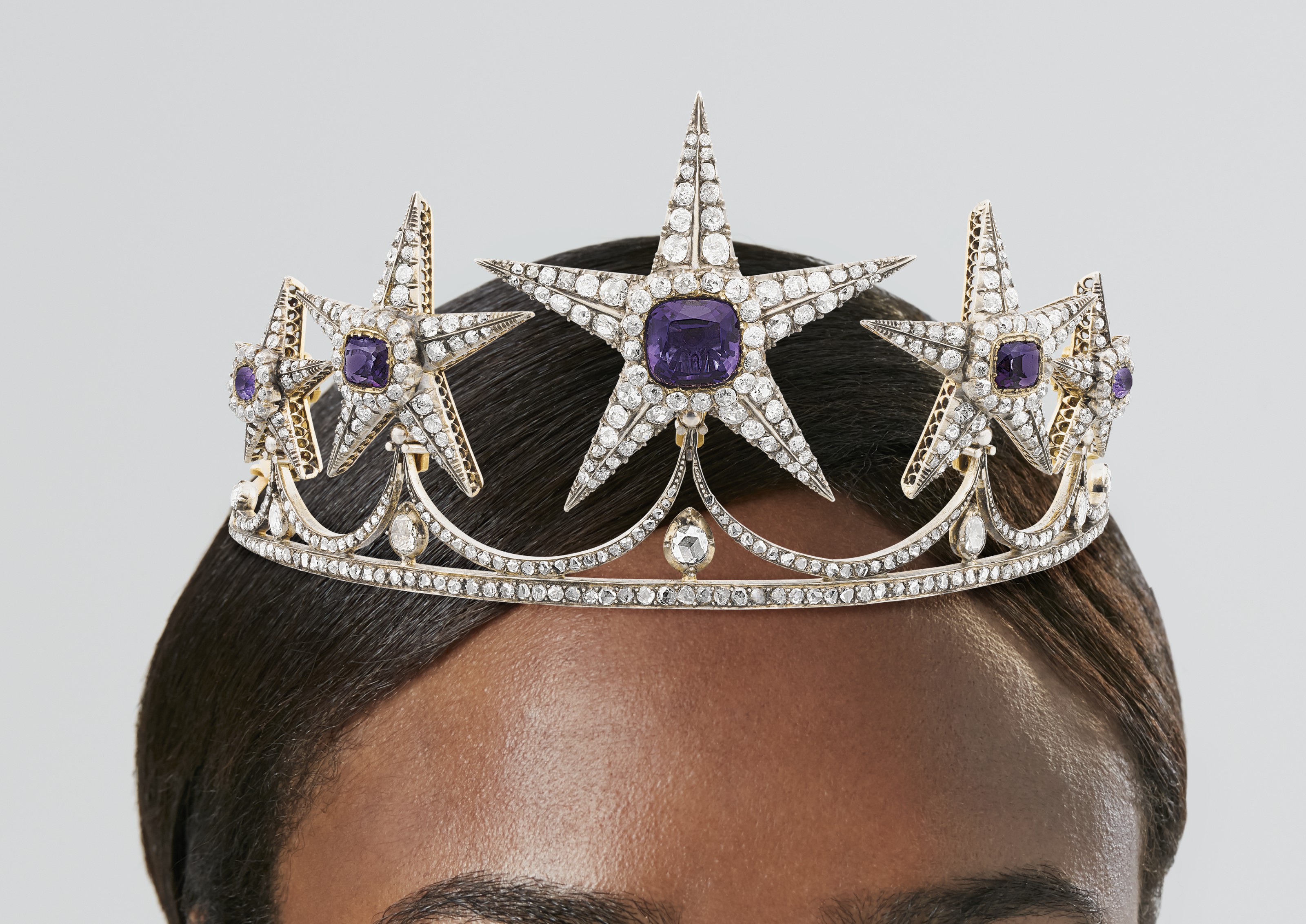ANTIQUE AMETHYST AND DIAMOND TIARA