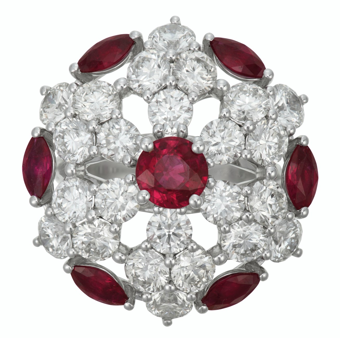 GRAFF RUBY AND DIAMOND 'SNOWFLAKE' RING | Christie's