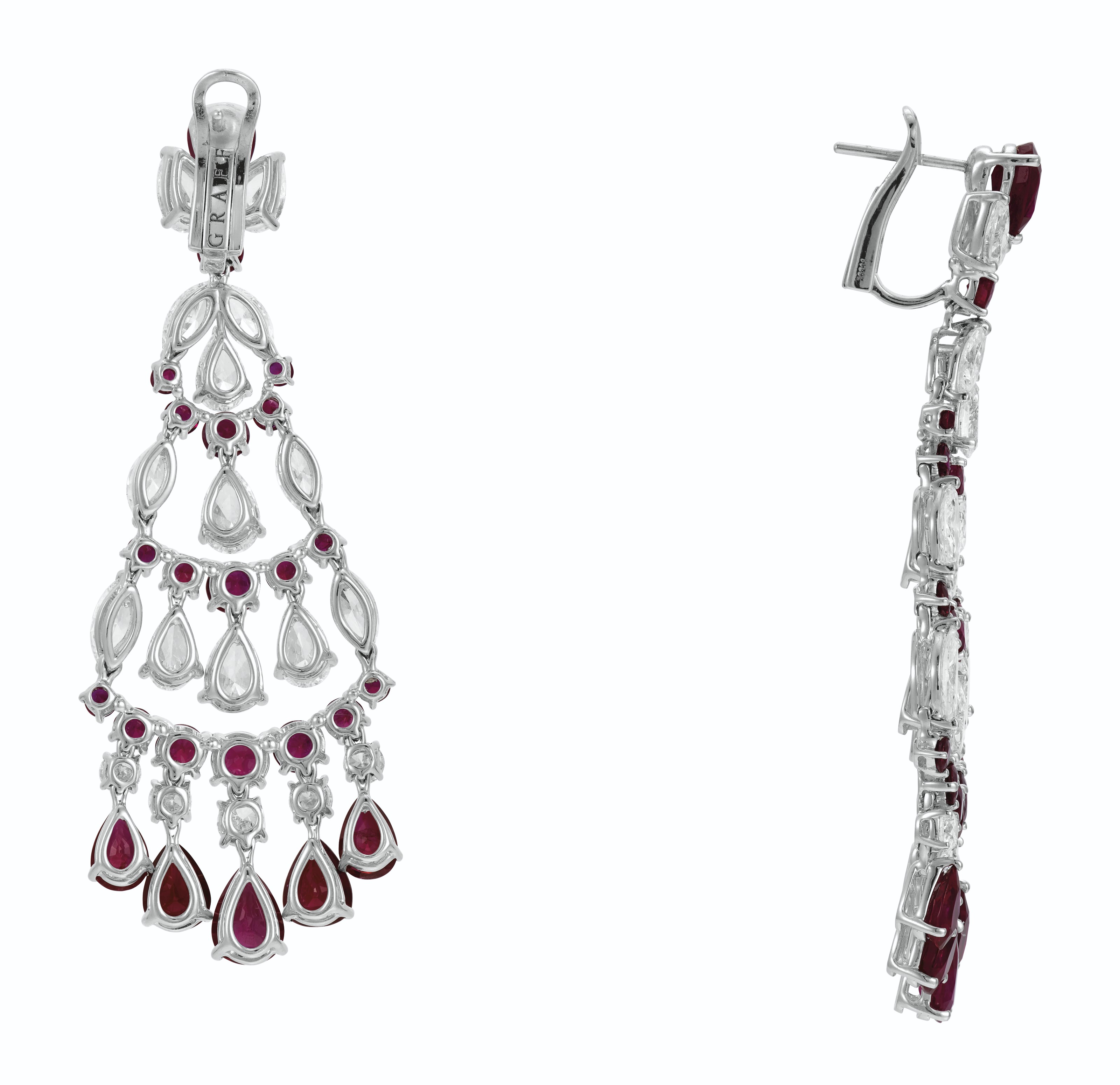 GRAFF RUBY AND DIAMOND CHANDELIER EARRINGS