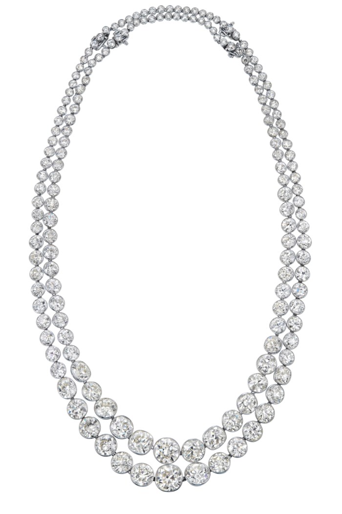 AN IMPRESSIVE PAIR OF DIAMOND RIVIÈRE NECKLACES | Christie's