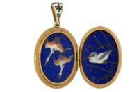 ALEXIS FALIZE ANTIQUE REVERSIBLE ENAMEL LOCKET