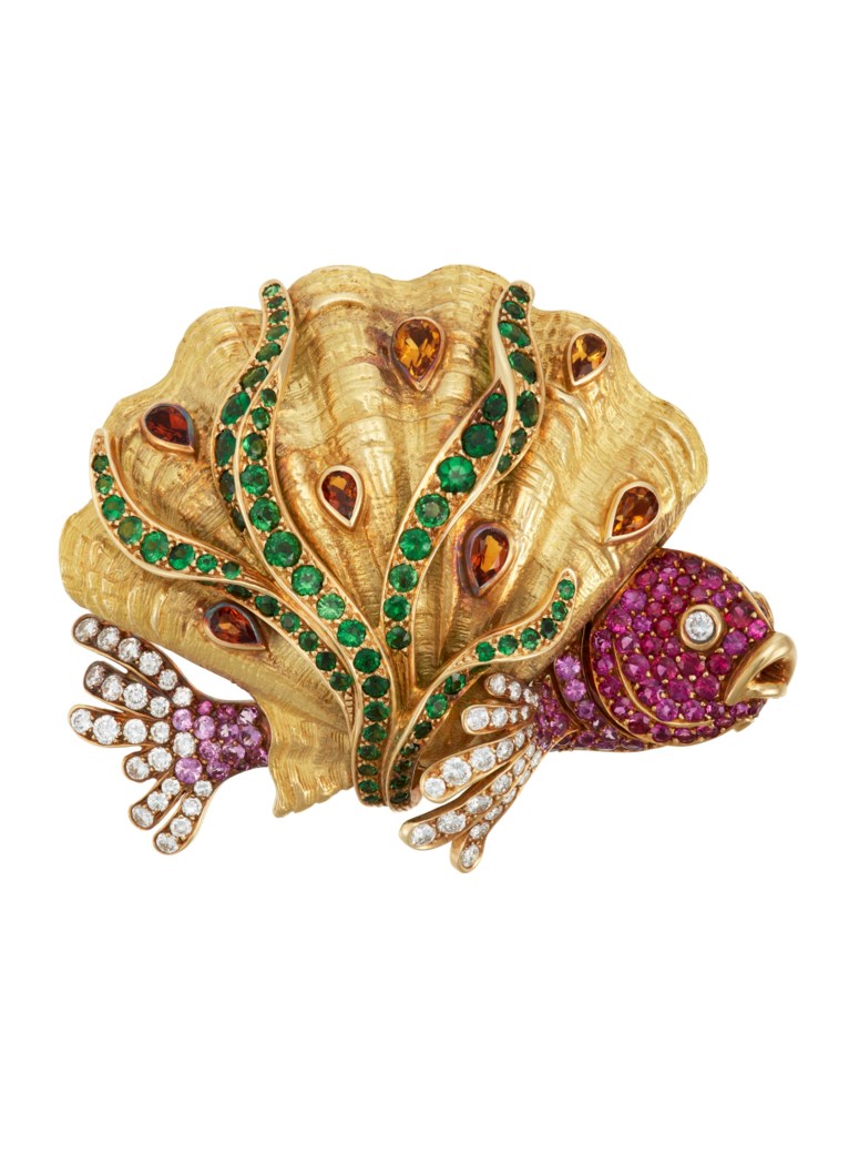 CHANEL DIAMOND AND MULTI-GEM PENDANT-BROOCH | Christie's