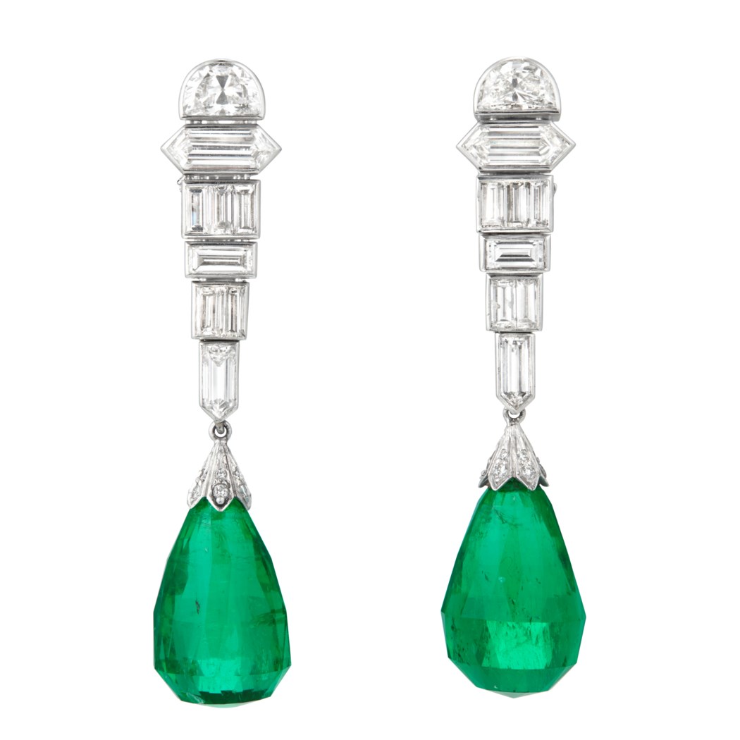 CARTIER EMERALD AND DIAMOND EARRINGS | Christie's