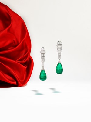 CARTIER EMERALD AND DIAMOND EARRINGS | Christie's