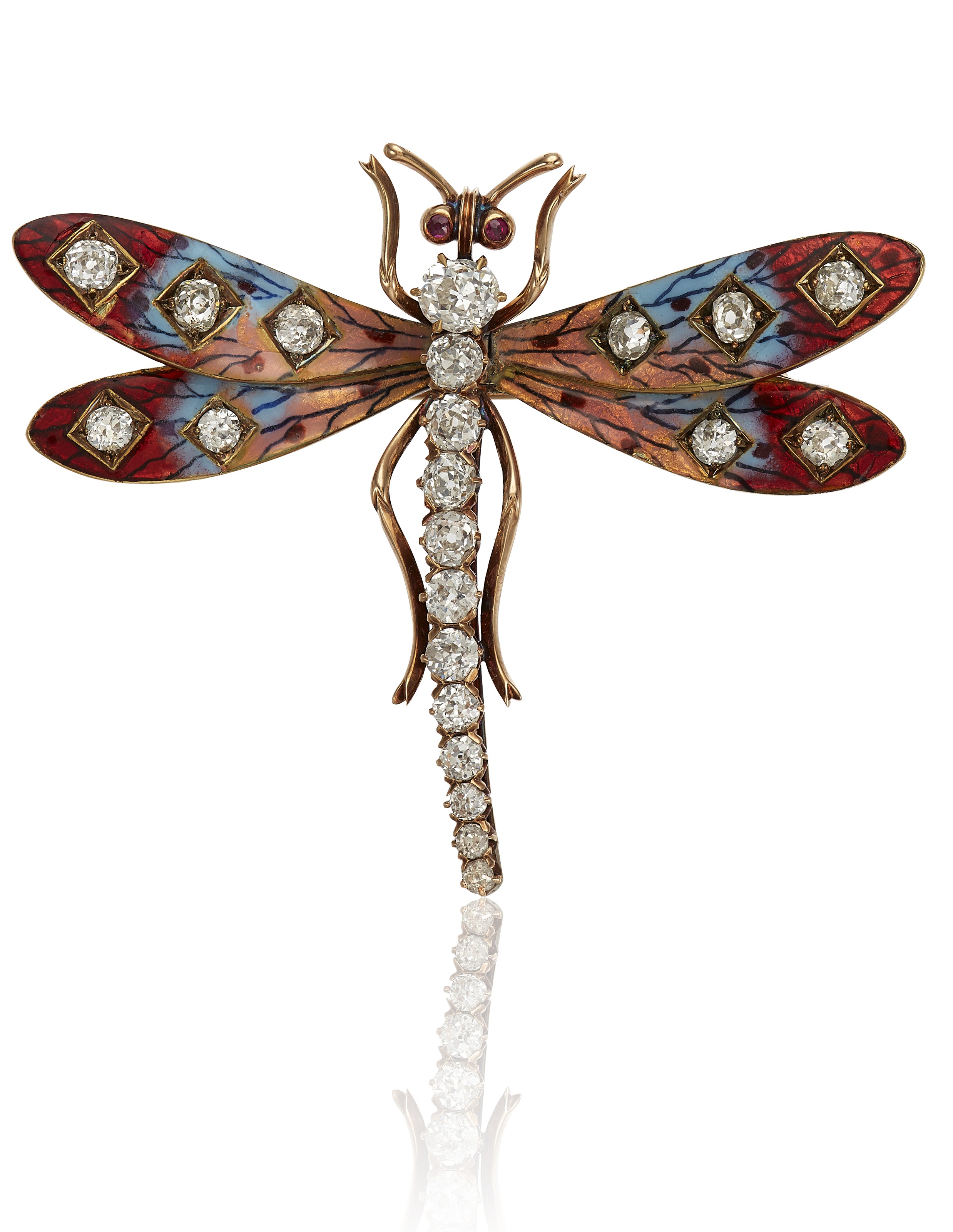 DIAMOND AND ENAMEL DRAGONFLY BROOCH, | Christie’s