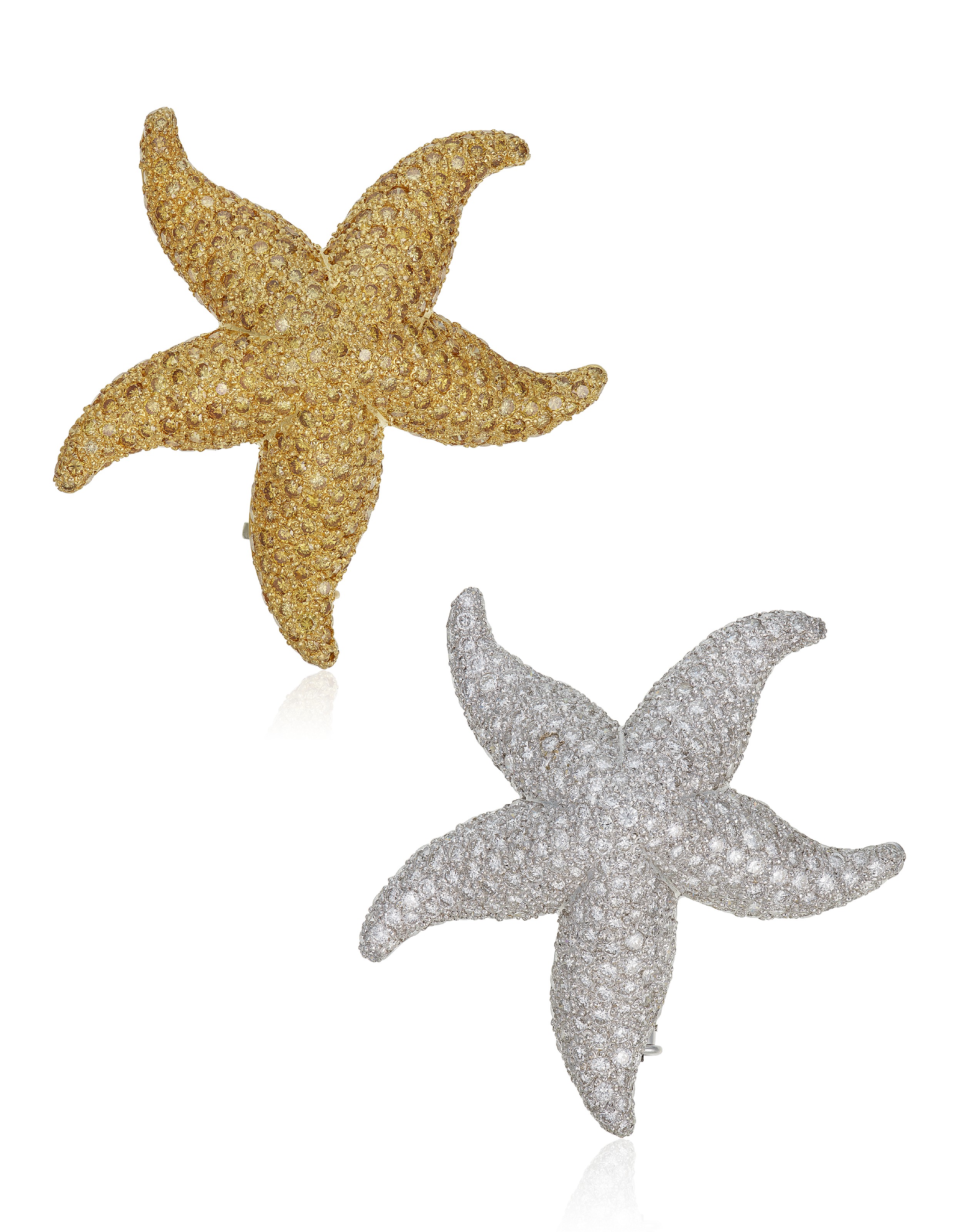 TWO DIAMOND STARFISH BROOCHES, | Christie’s