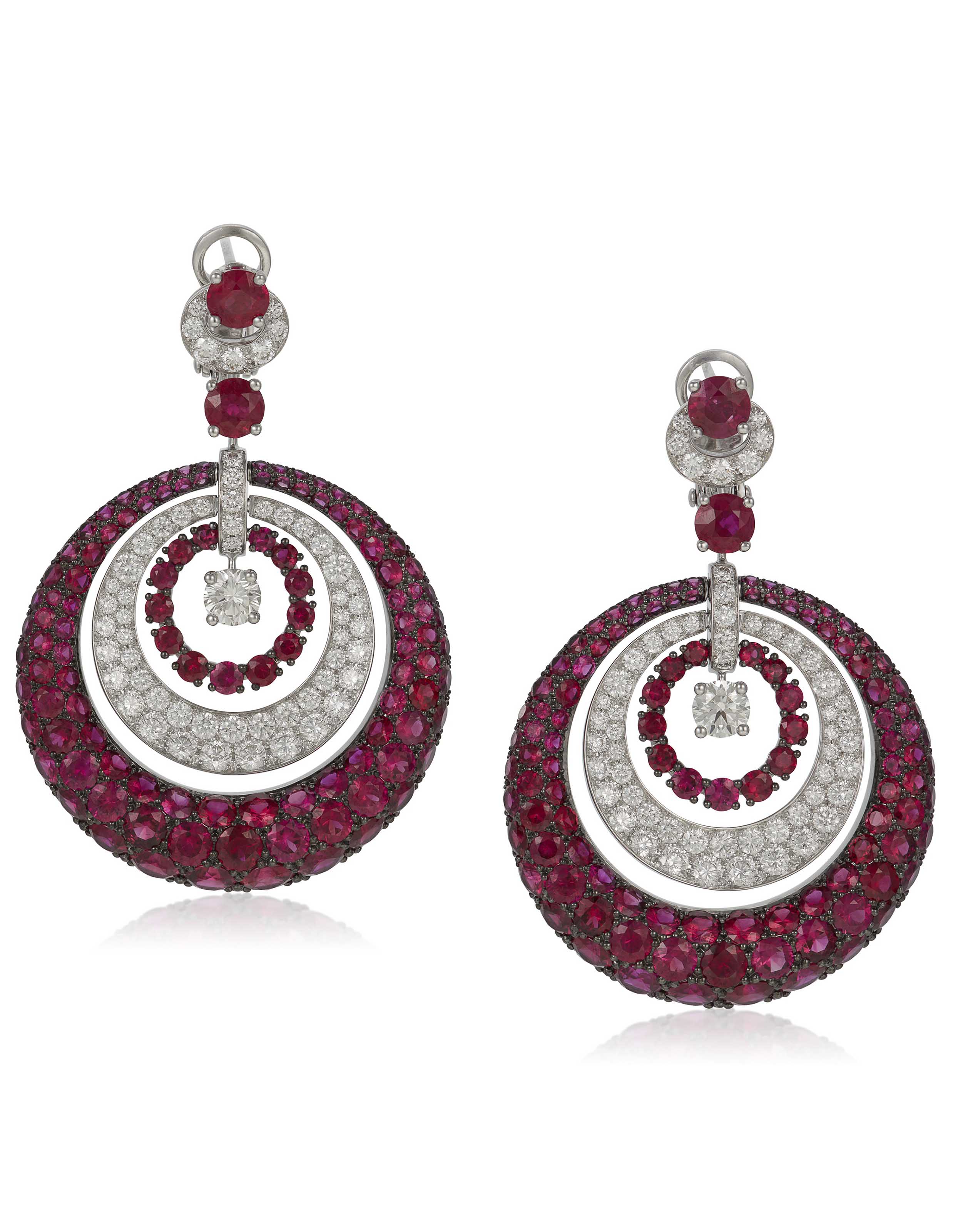 GRAFF BOMBÉ RUBY AND DIAMOND EARRINGS, | Christie’s