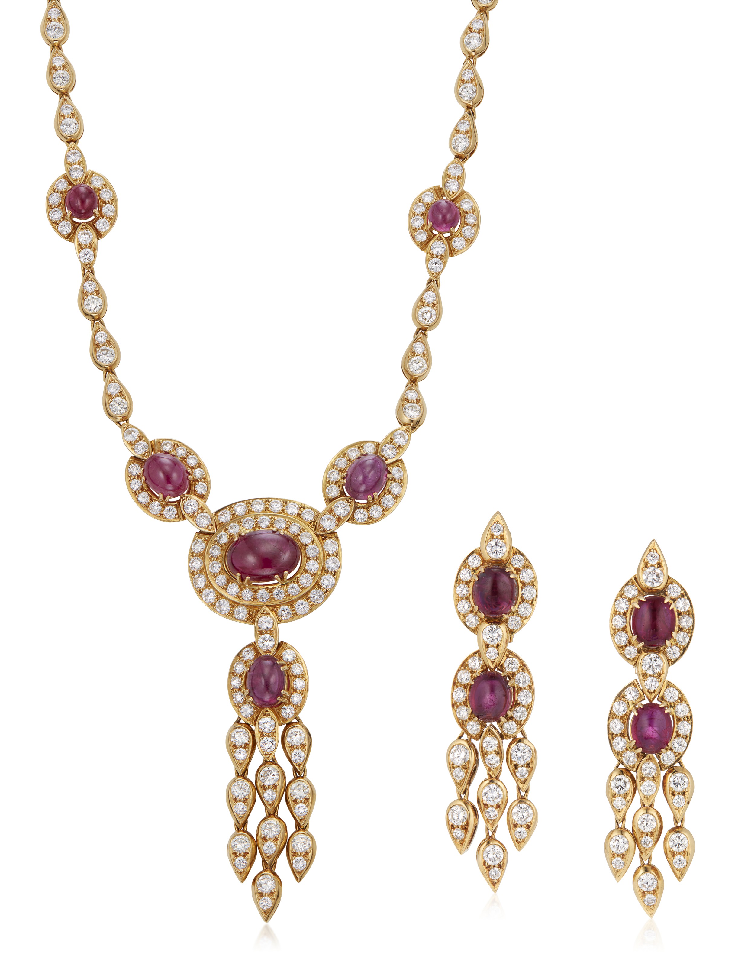 GRAFF DIAMOND AND RUBY NECKLACE AND EARRINGS, | Christie’s